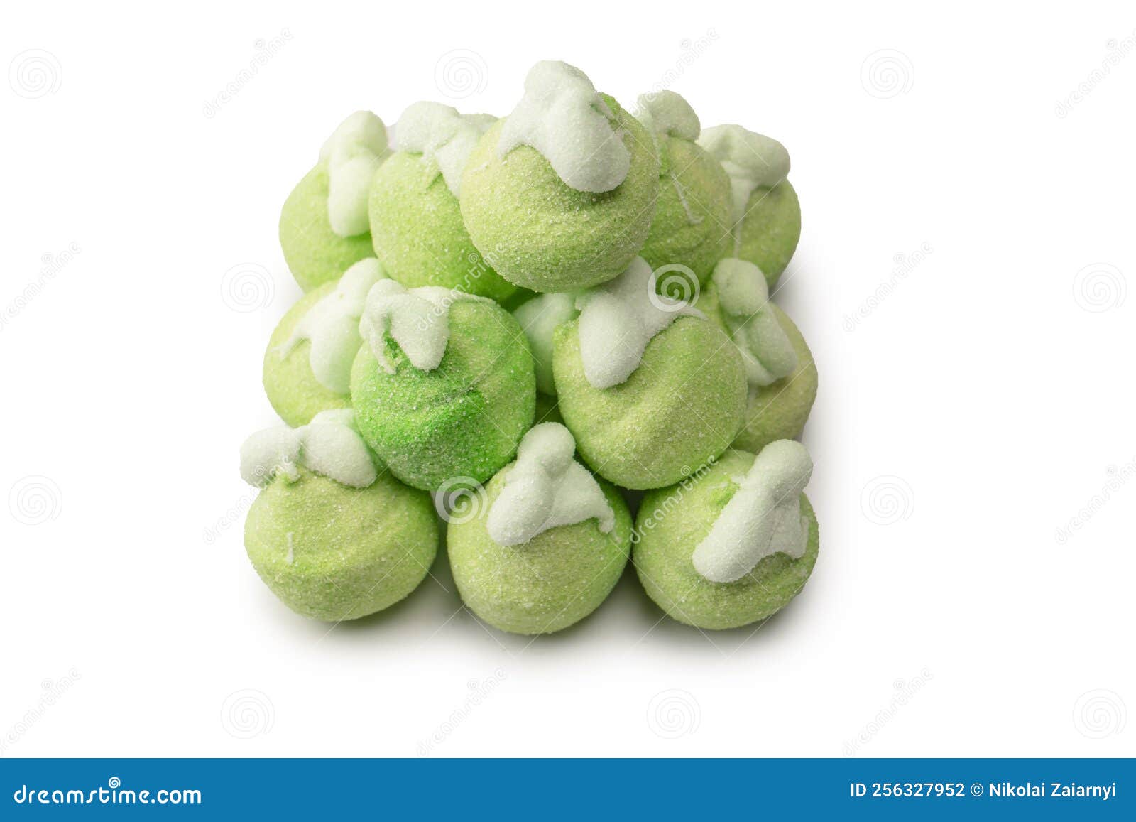 Green Marshmallow Candy Isolated on White Background Stock Photo ...