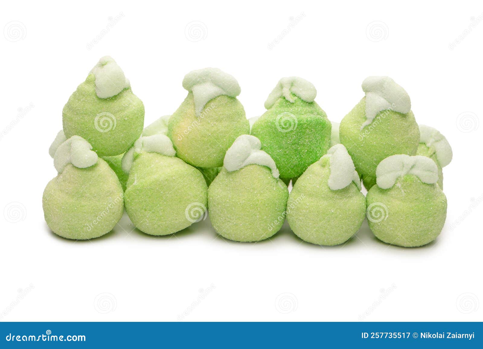 Green Marshmallow Candy Isolated on White Background Stock Image ...