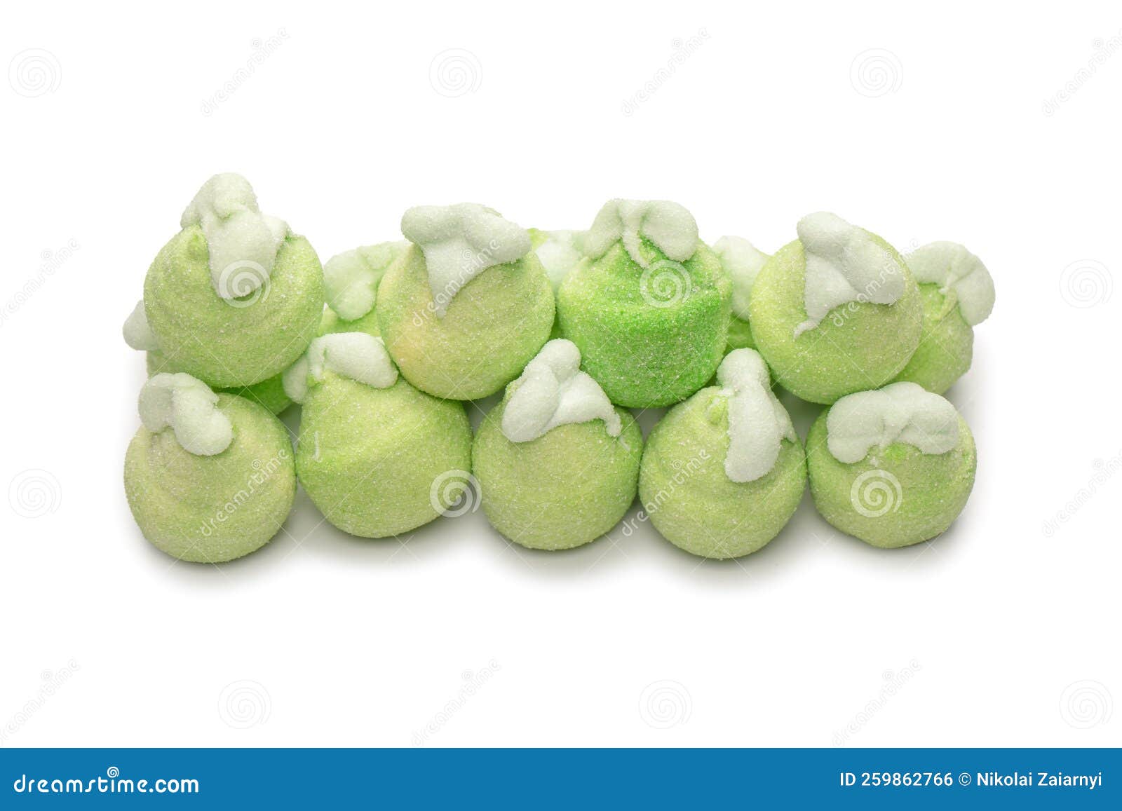 Green Marshmallow Candy Isolated on White Background Stock Photo ...