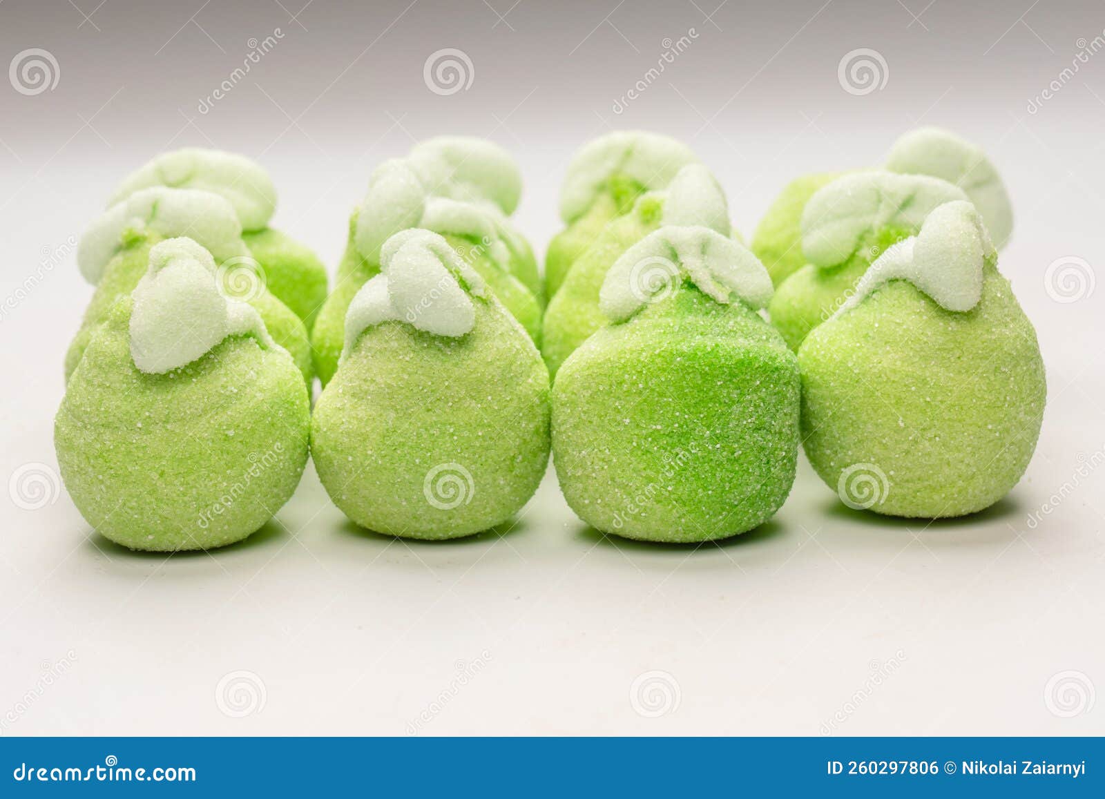Green Marshmallow Candy Isolated on White Background Stock Photo ...