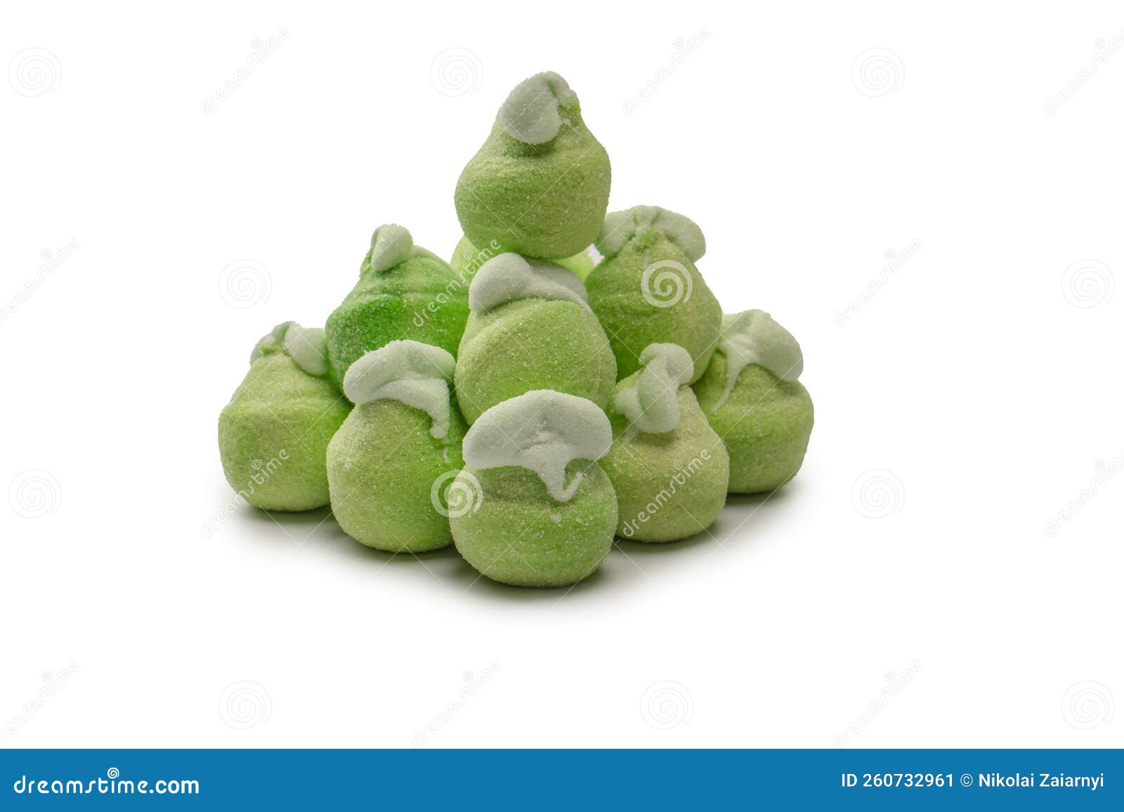 Green Marshmallow Candy Isolated on White Background Stock Image ...