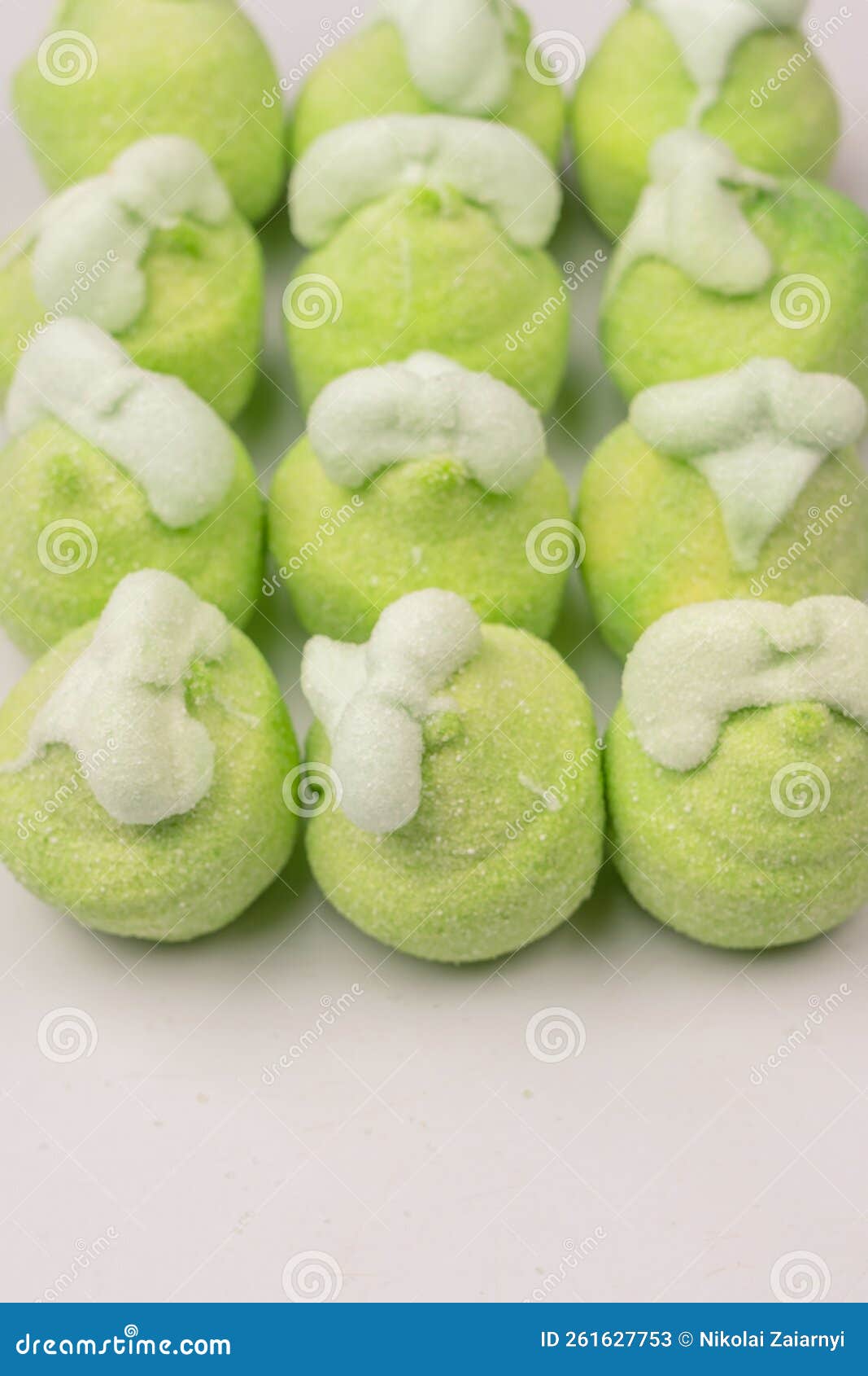 Green Marshmallow Candy Isolated on White Background Stock Image ...