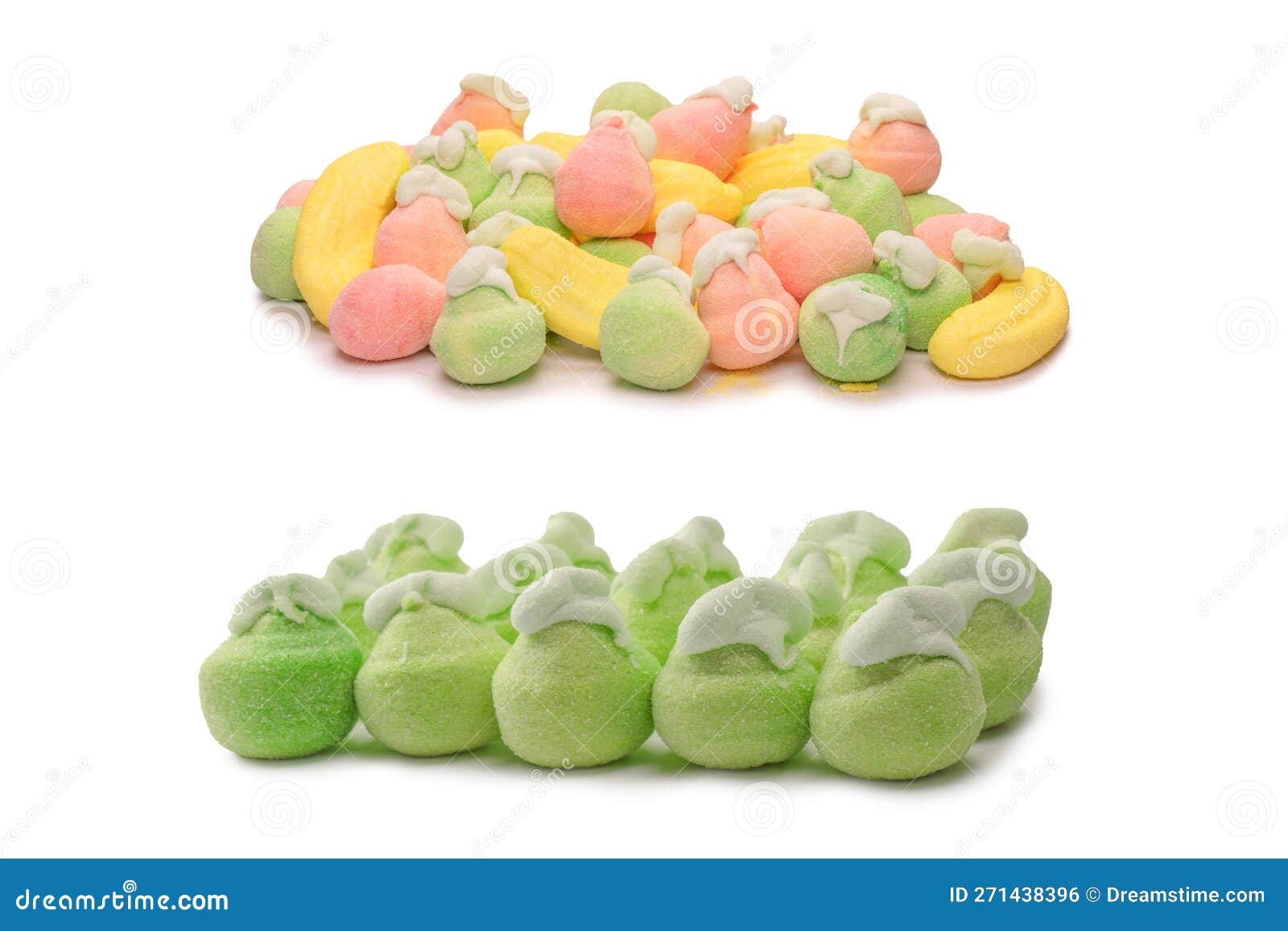 Green Marshmallow Candy Isolated on White Background Stock Photo ...