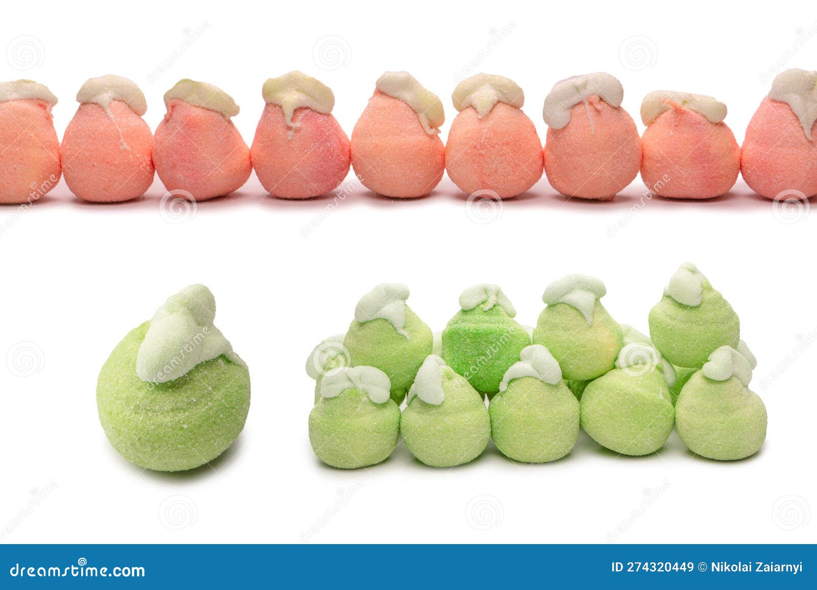 Green Marshmallow Candy Isolated on White Background Stock Image ...