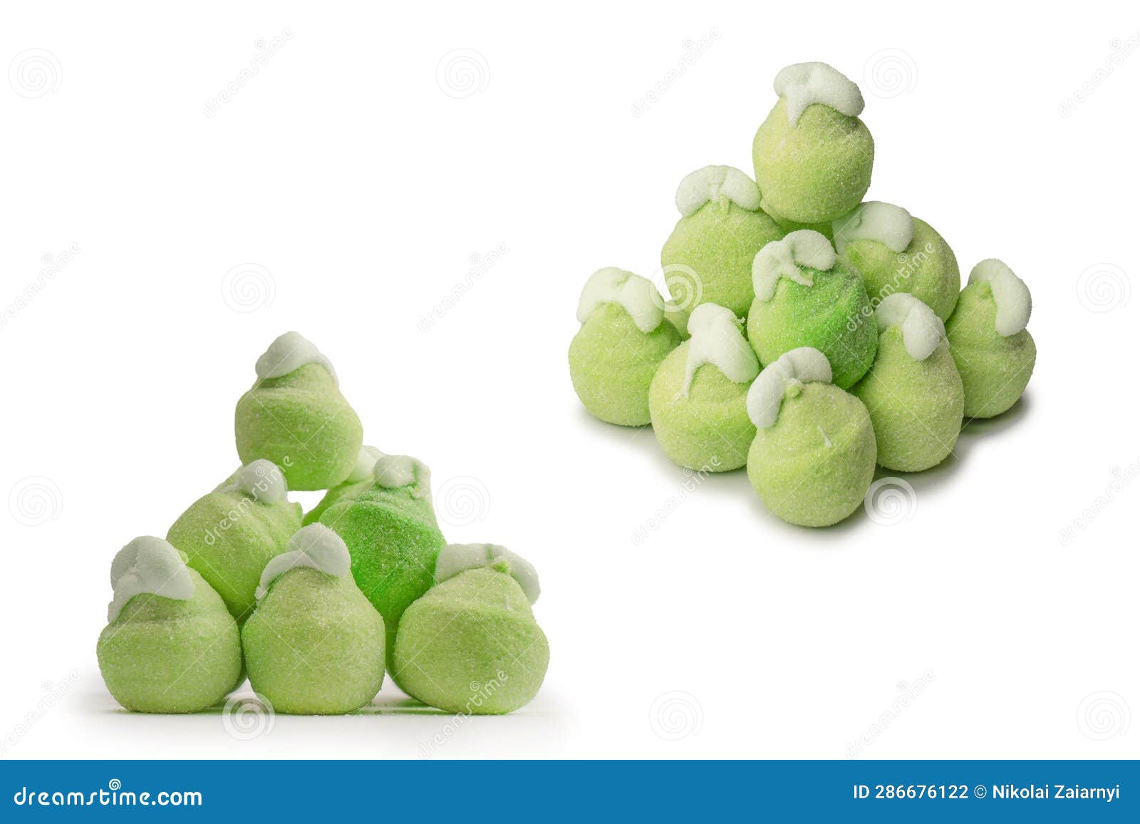 Green Marshmallow Candy Isolated on White Background Stock Photo ...