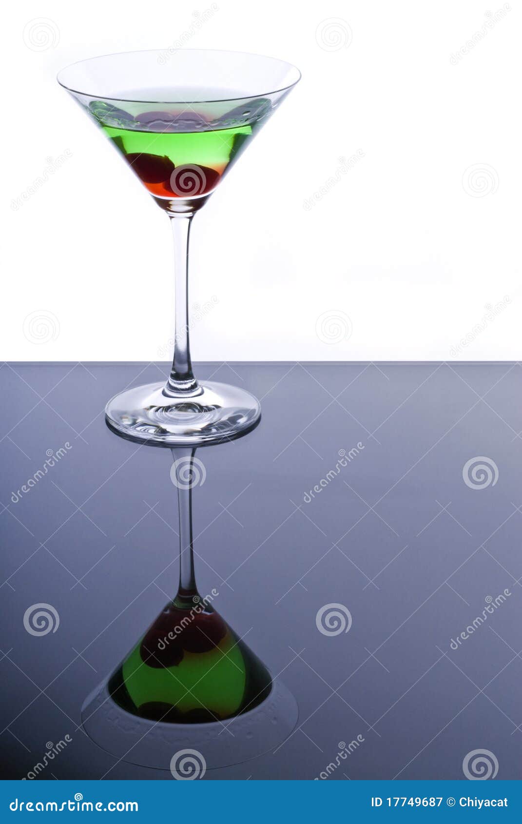 Green Martini with Maraschino Cherries Stock Image - Image of martini ...