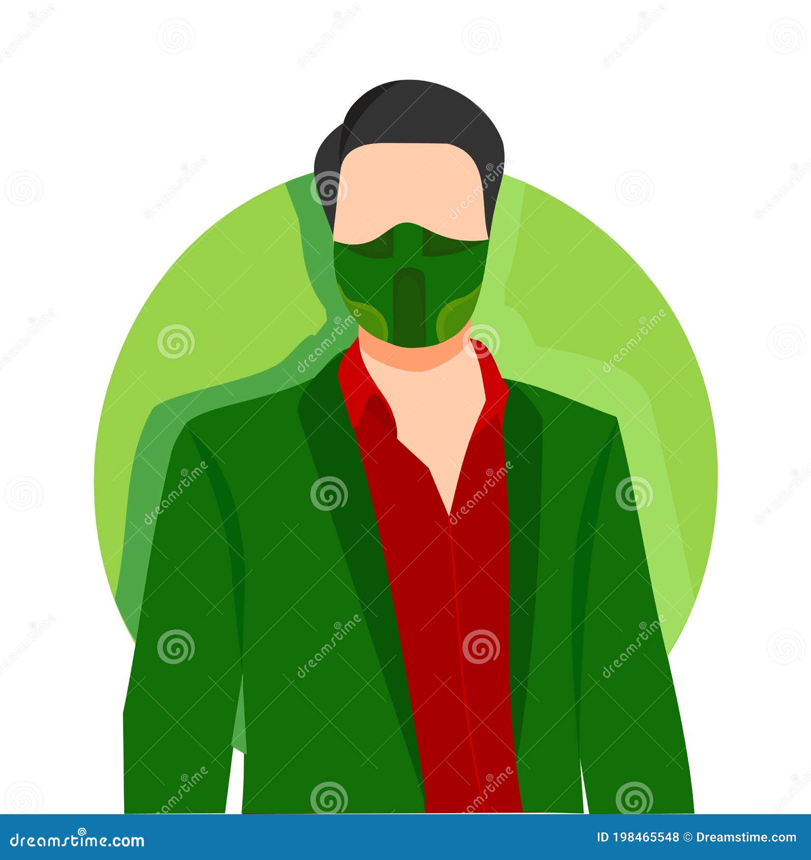 Green Mask with Circle Background Stock Vector - Illustration of design ...