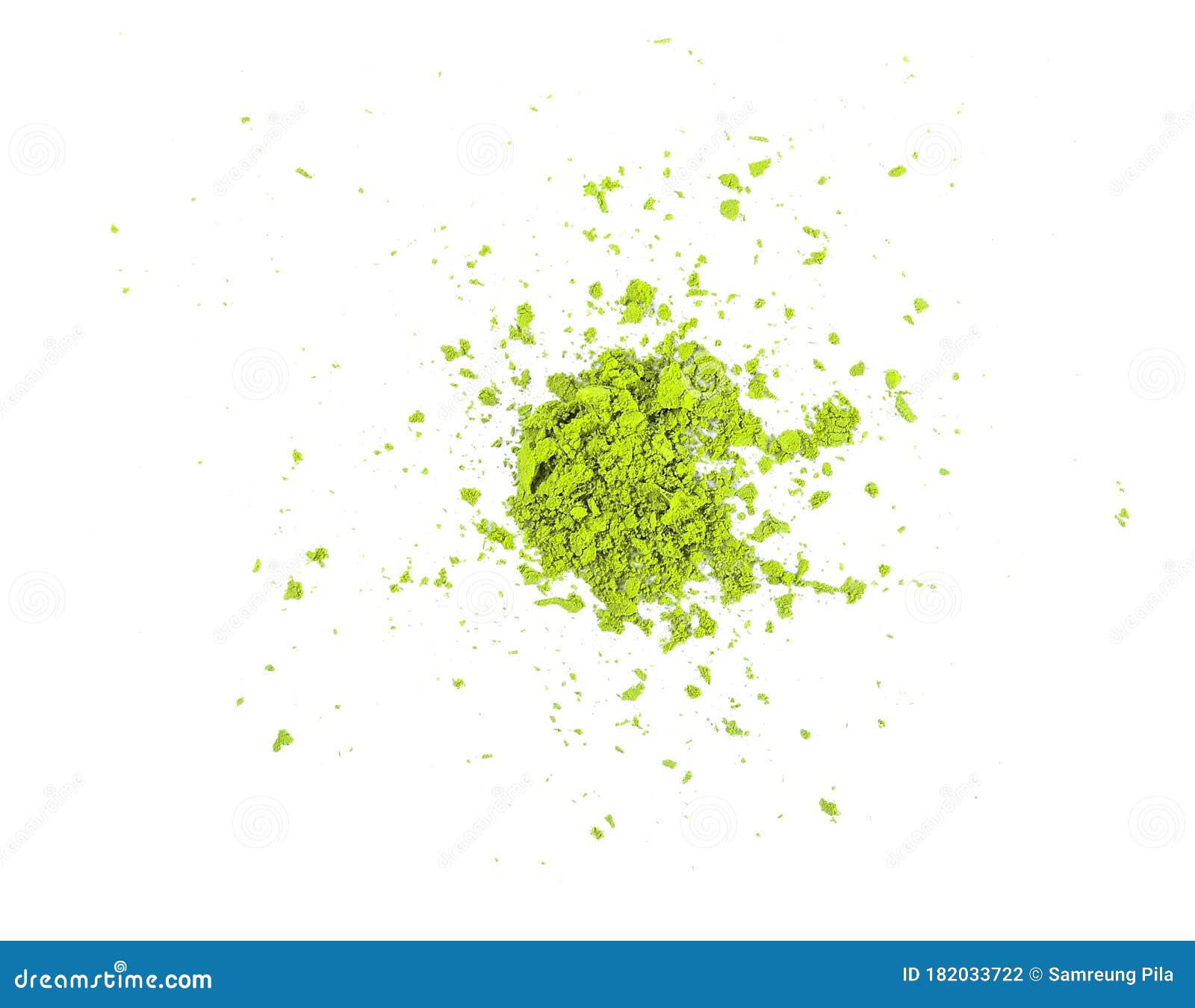 Green Matcha Powder Isolated on White Background Top View Stock Photo ...