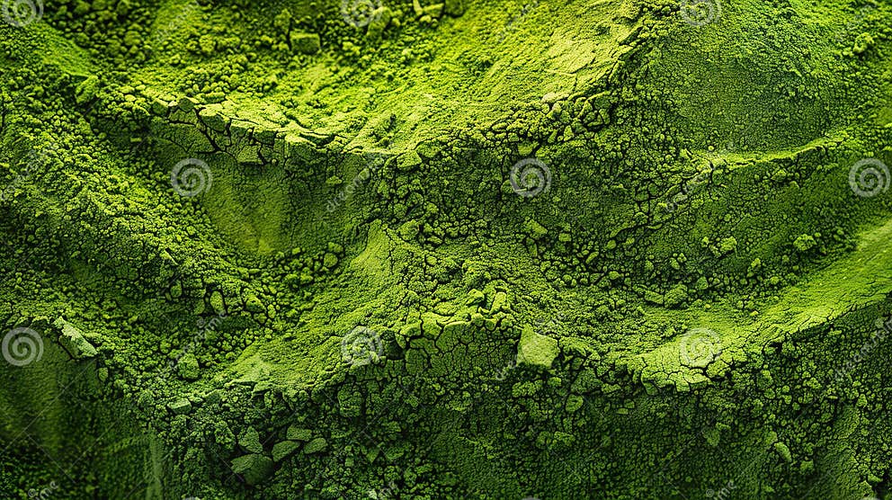 Green Matcha Powder Texture on Surface, Close Up Stock Photo - Image of ...