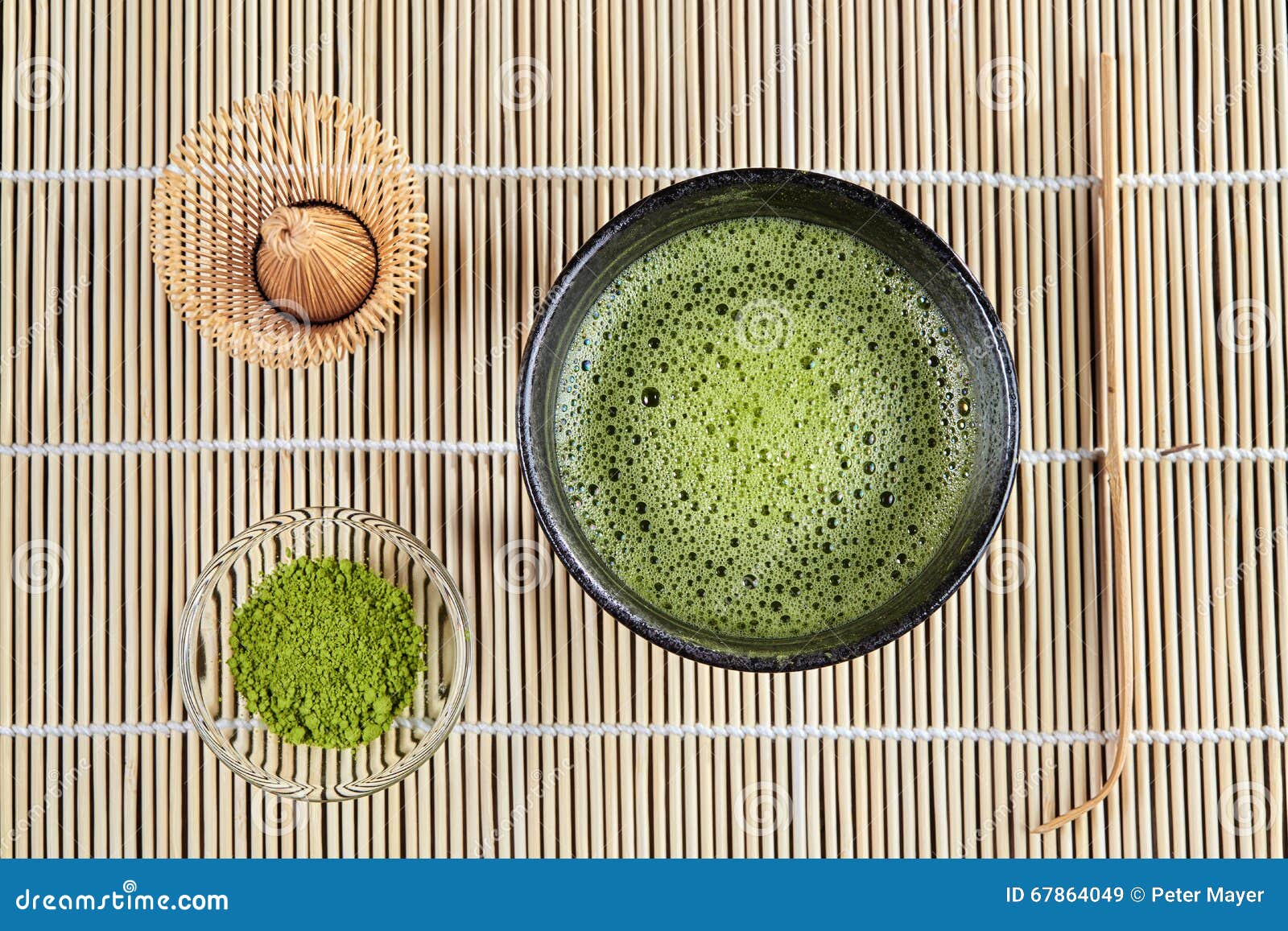 Green Matcha Tea Above View Stock Image - Image of white, matcha: 67864049