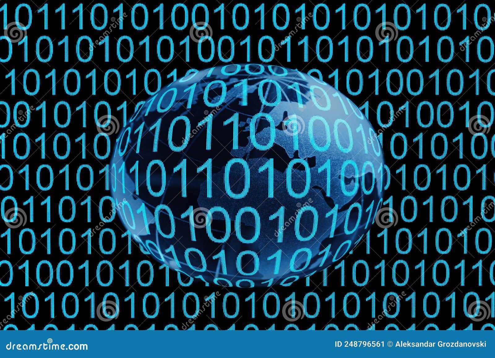 Green Matrix Background of Binary Numbers. Matrix of Computer Data ...