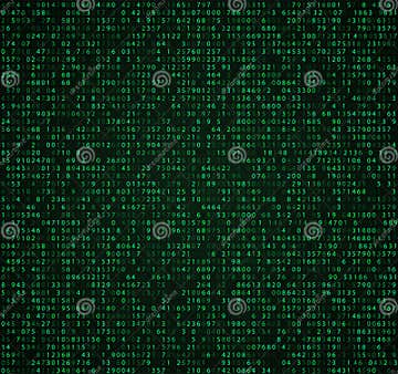 Green Matrix Background with Digits. Computer Code for Encrypting and Encoding Stock Vector ...