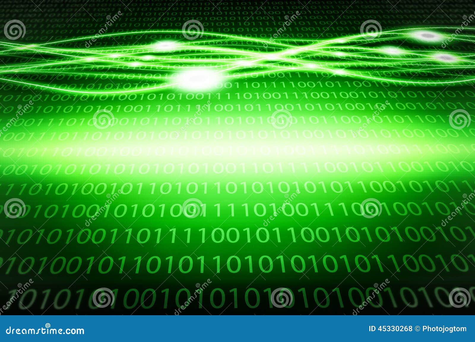 Green Matrix Background with Light Rays Stock Illustration ...