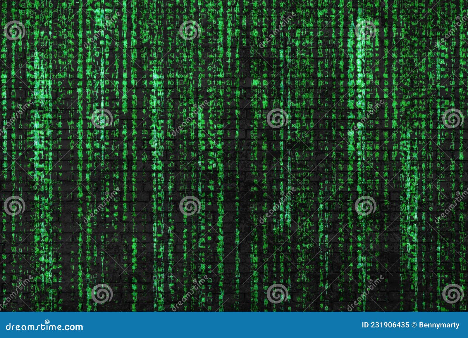 3d Green Matrix Line Wire Grid Space Background. Perspective Futuristic ...