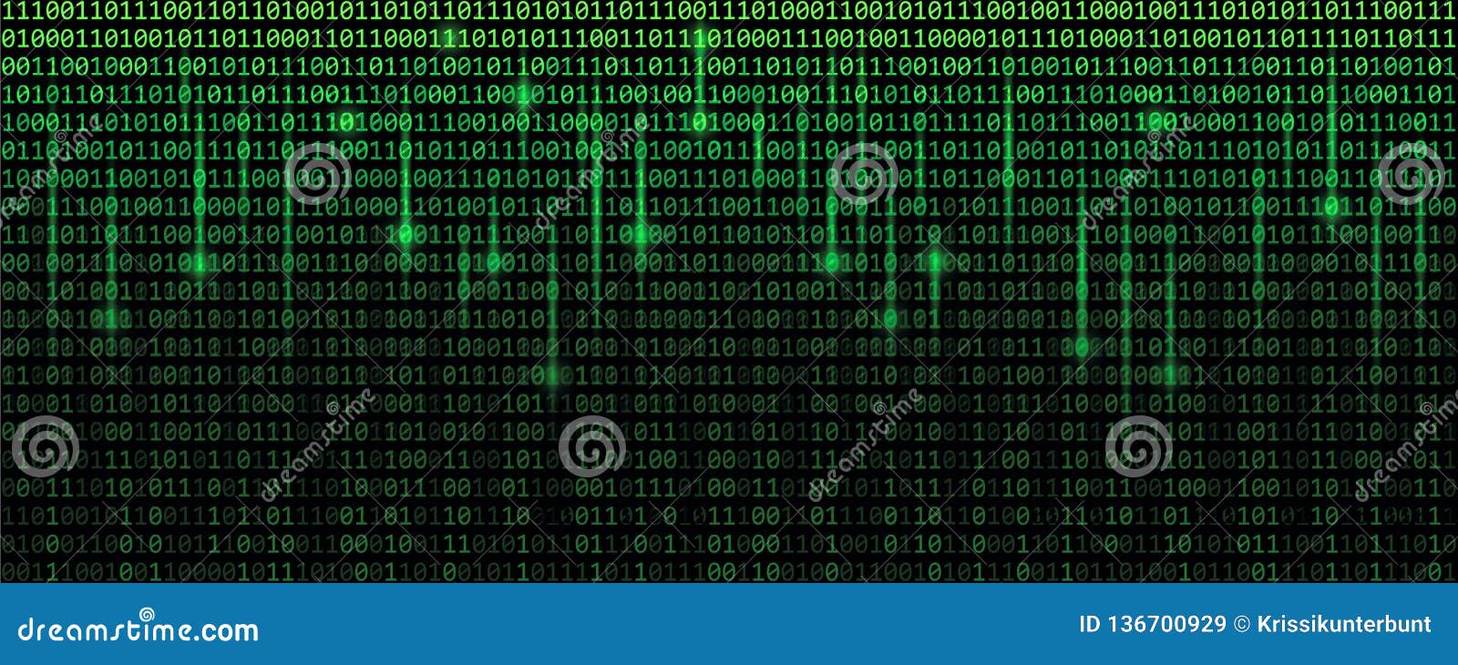 Matrix Of Binary Numbers. Sci-fi Background. Binary Computer Code. Green Digital Numbers ...
