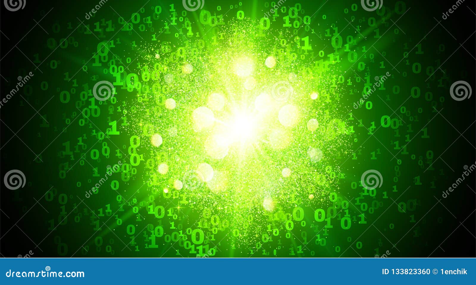 Green Matrix Style Vector Binary Code Numbers Vector Splash Background ...