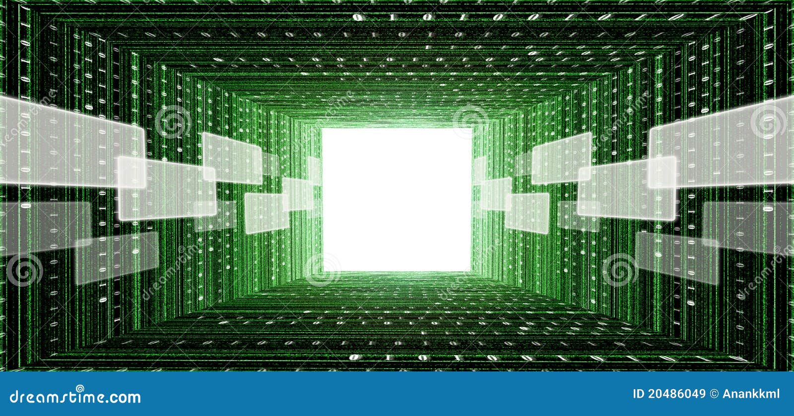 Green Matrix Tunnel with Touch Screen Interface Stock Illustration ... Green Matrix Tunnel with Touch Screen Interface Stock Illustration ...