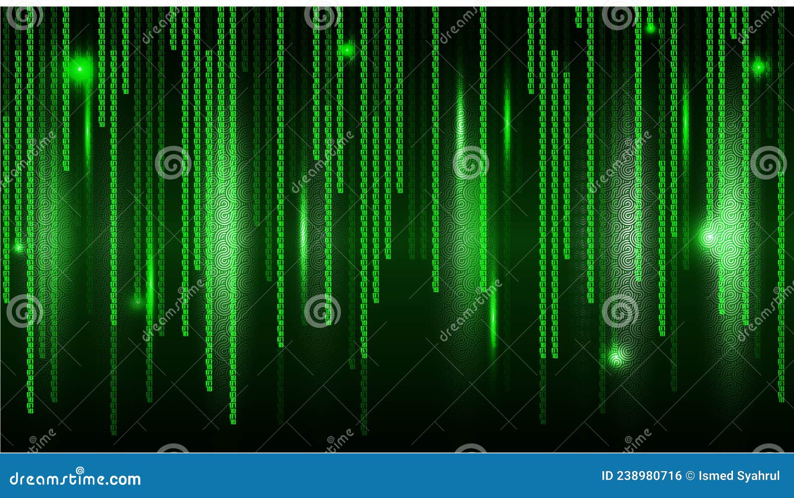 Green Matrix Vertical Flows. Dark Green Binary Wallpaper Stock Vector ...