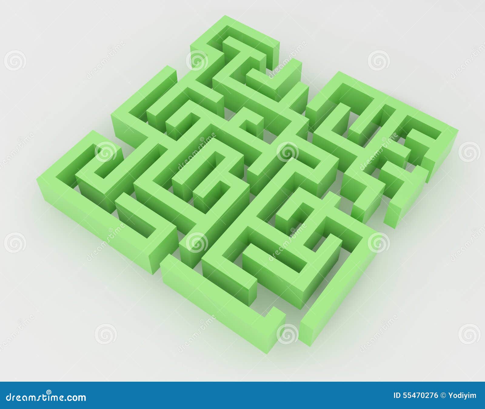 Green Maze, Complex Way To Find Exit. Stock Illustration - Illustration ...