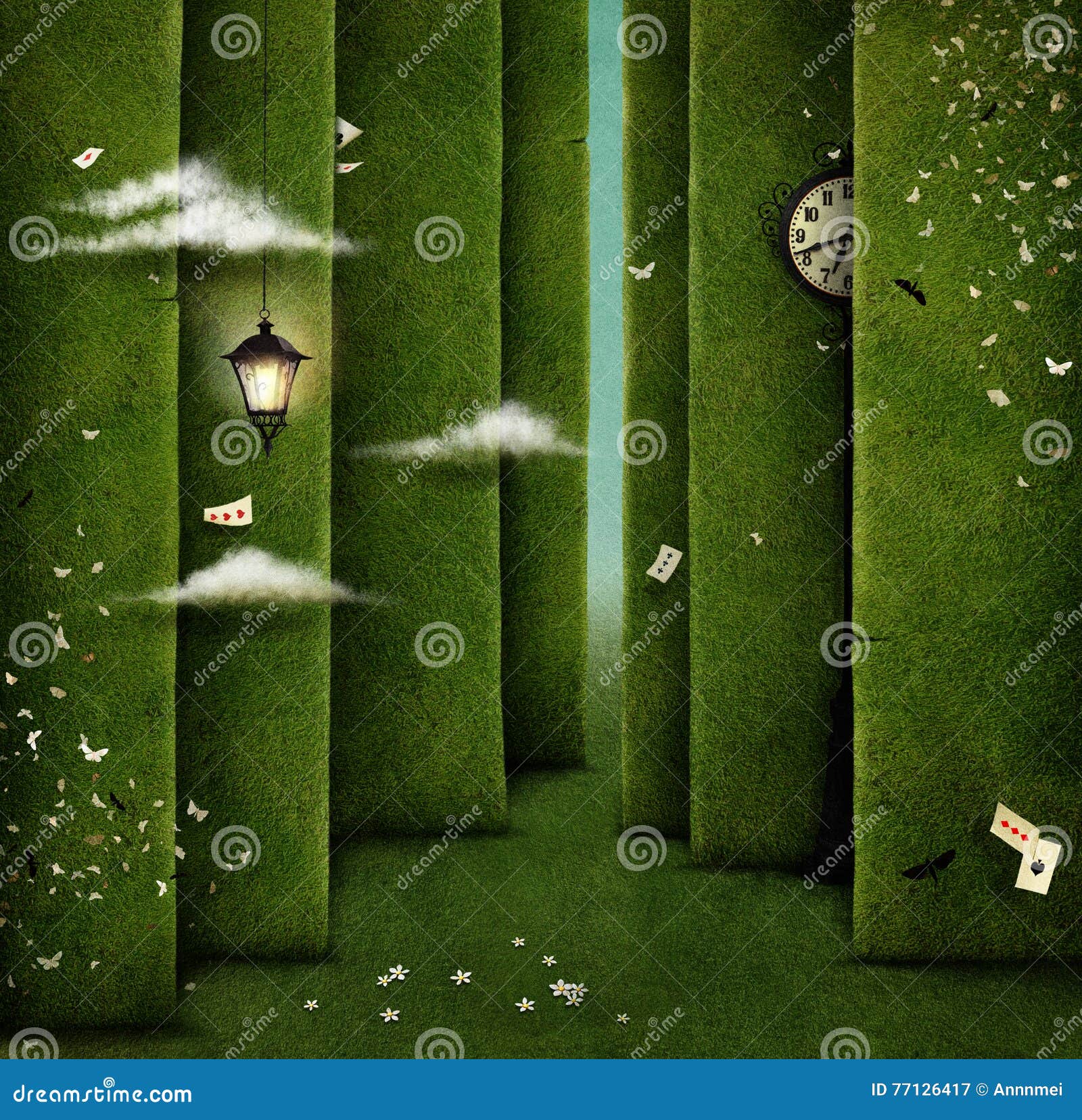 Green maze stock illustration. Illustration of imagination - 77126417