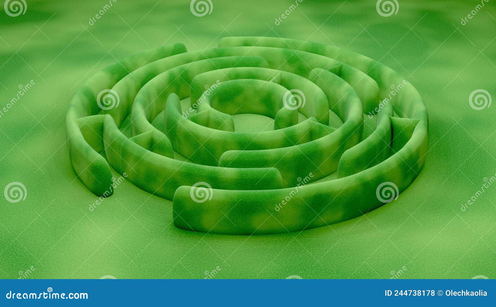 Green Maze in Park, Abstract Nature Design, 3d Green Abstract Labyrinth ...
