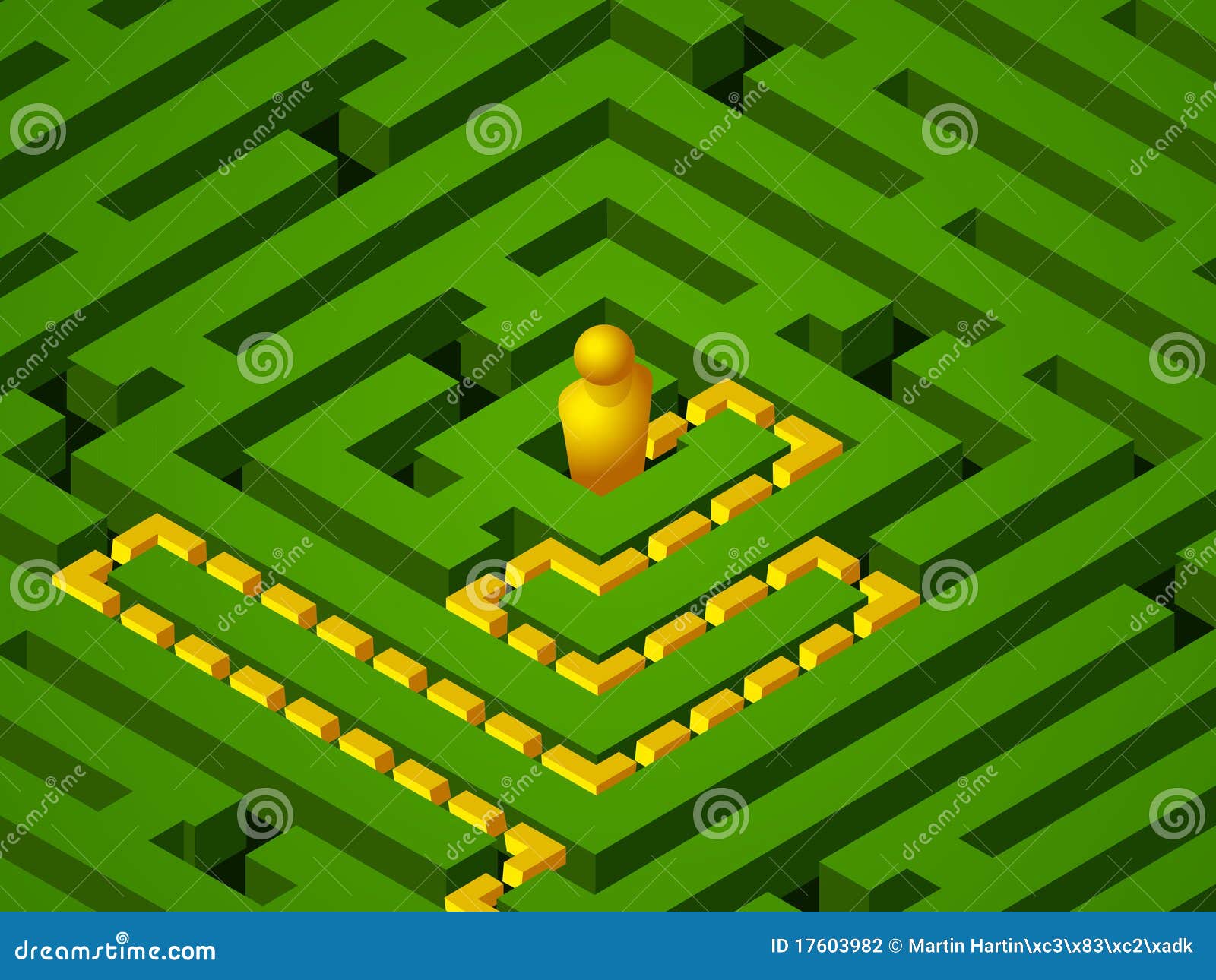 Green maze success stock vector. Illustration of walls - 17603982