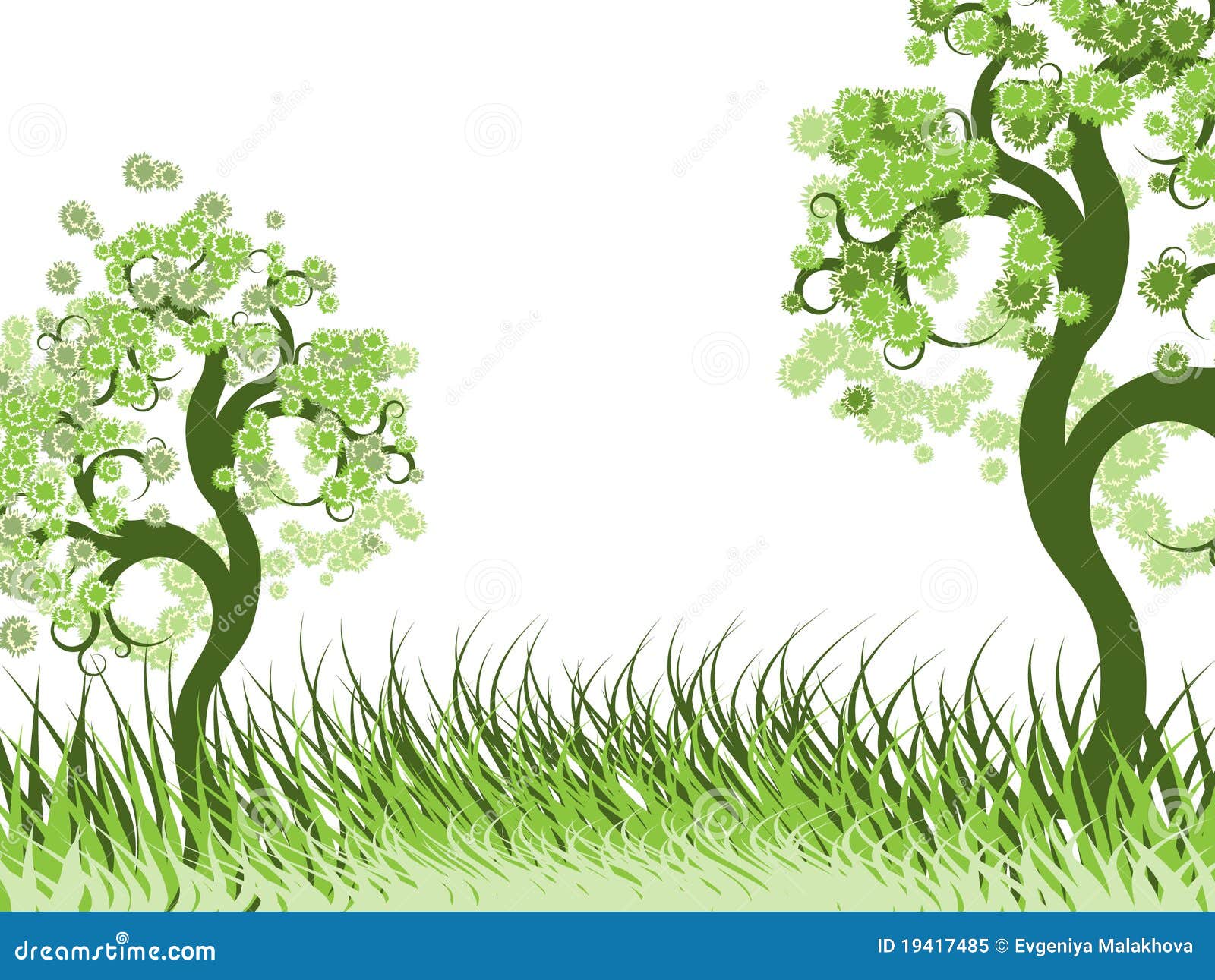Green meadow stock vector. Illustration of growth, green - 19417485