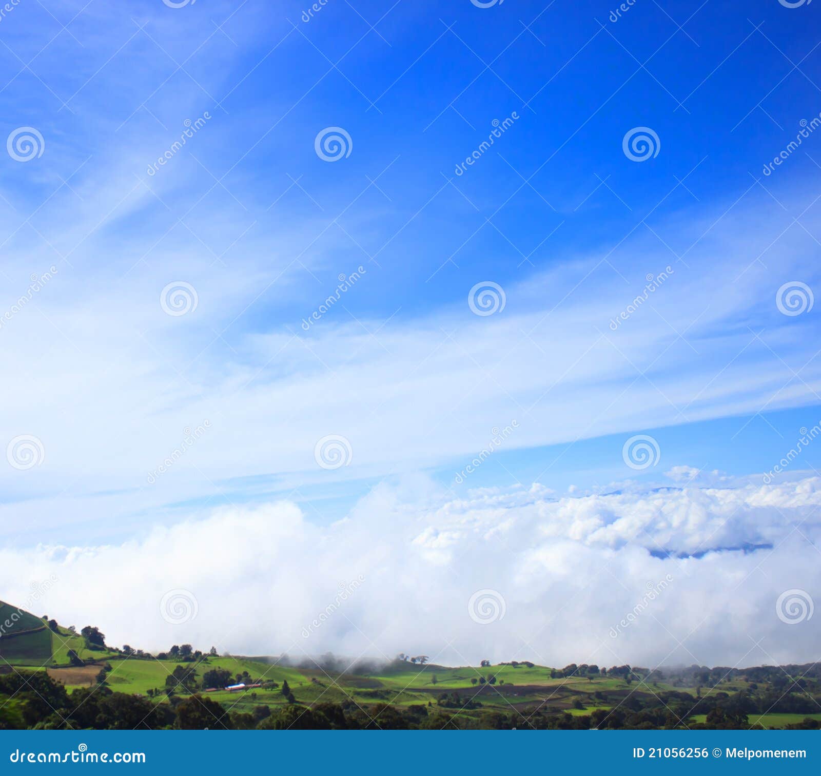 Green Meadow Above the Clouds Stock Photo - Image of cloudscape, rural ...