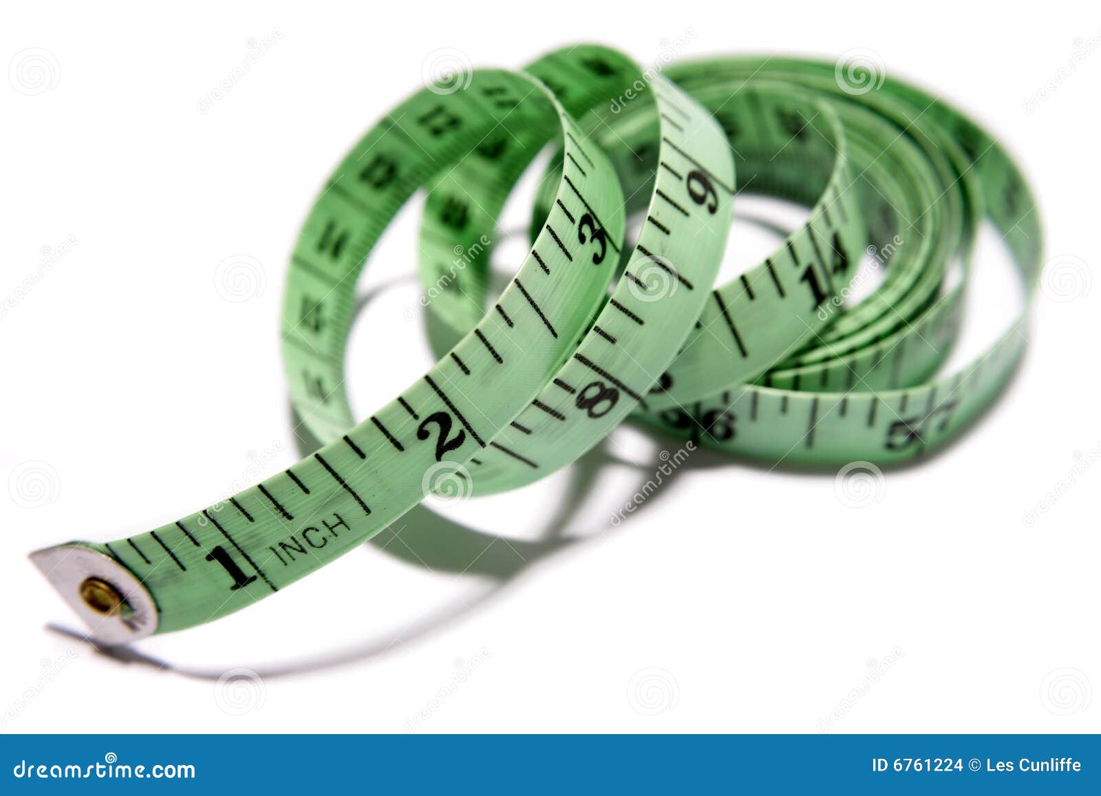 Green Measuring Tape stock photo. Image of isolated, inch - 6761224