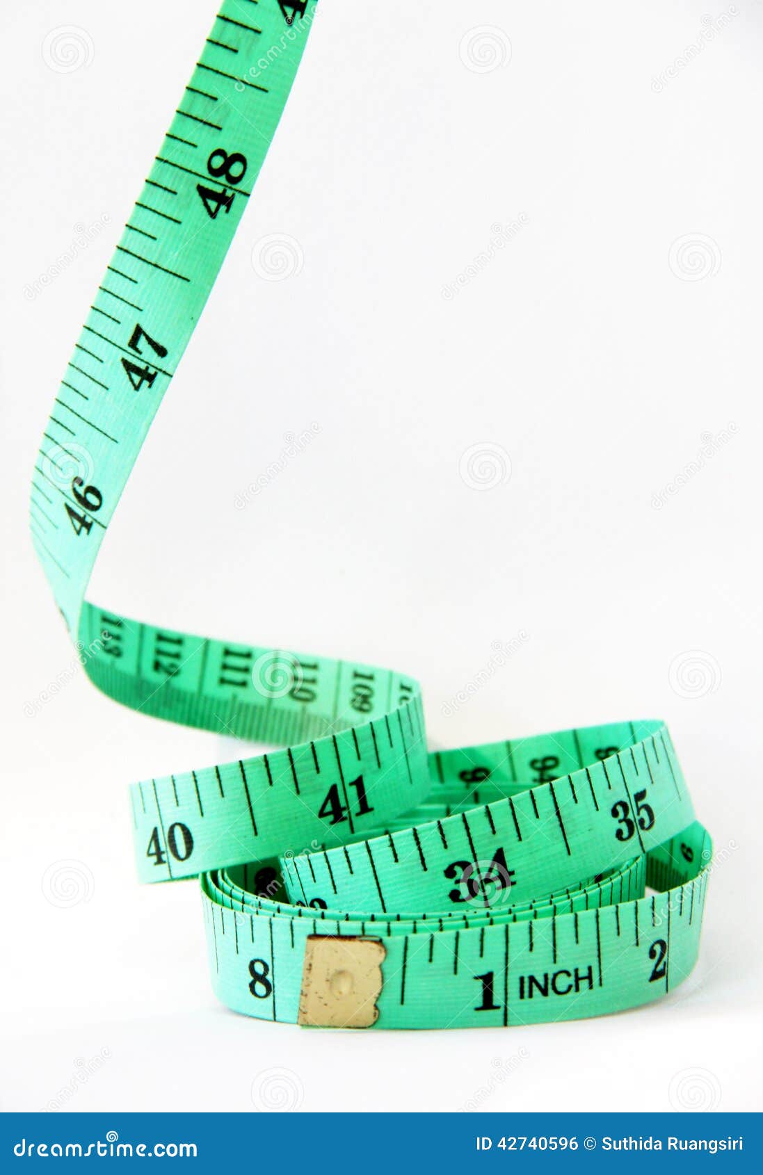 Green Measuring Tape on White Background Stock Photo - Image of green ...