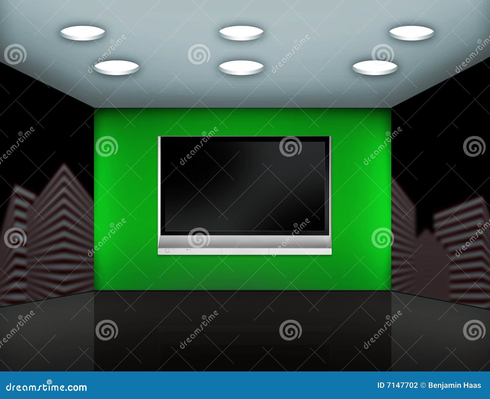 Green media room stock illustration. Illustration of inside - 7147702