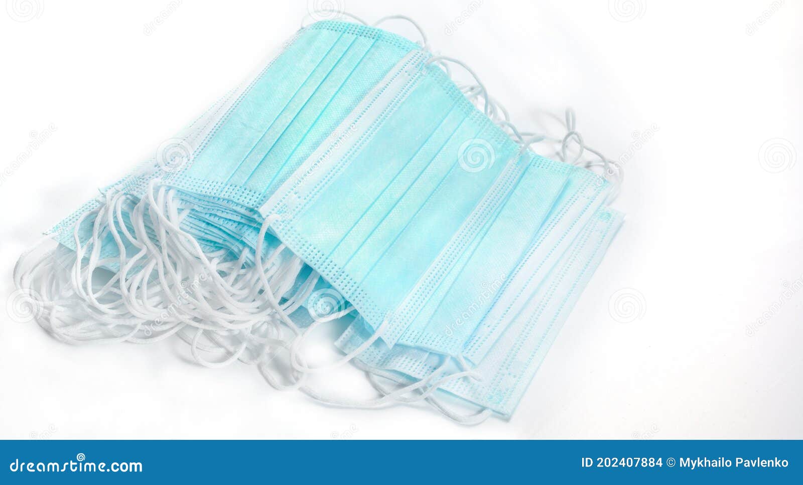 Green Medical Face Mask with White Rope Strap for Protective ...