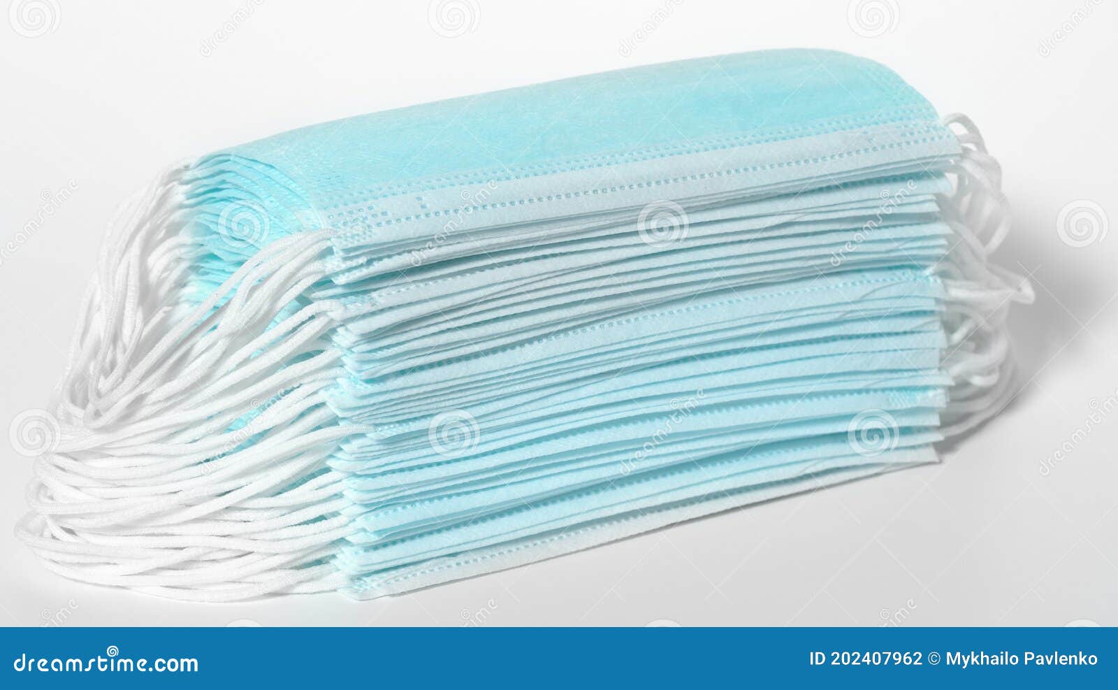 Green Medical Face Mask with White Rope Strap for Protective ...