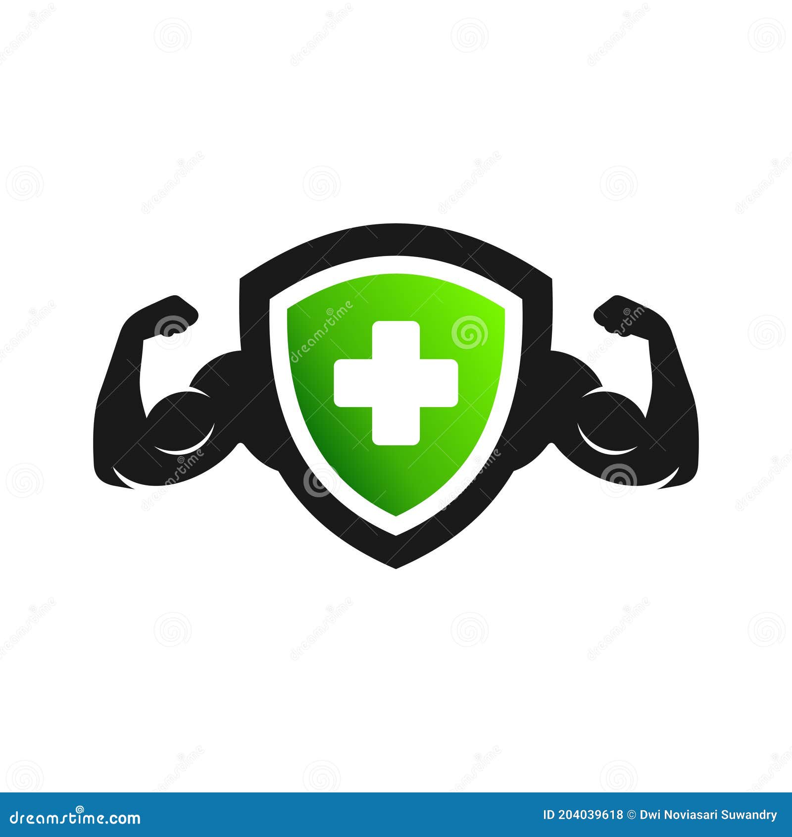 Green Medical Muscle Shield Logo Concept Stock Vector - Illustration of ...