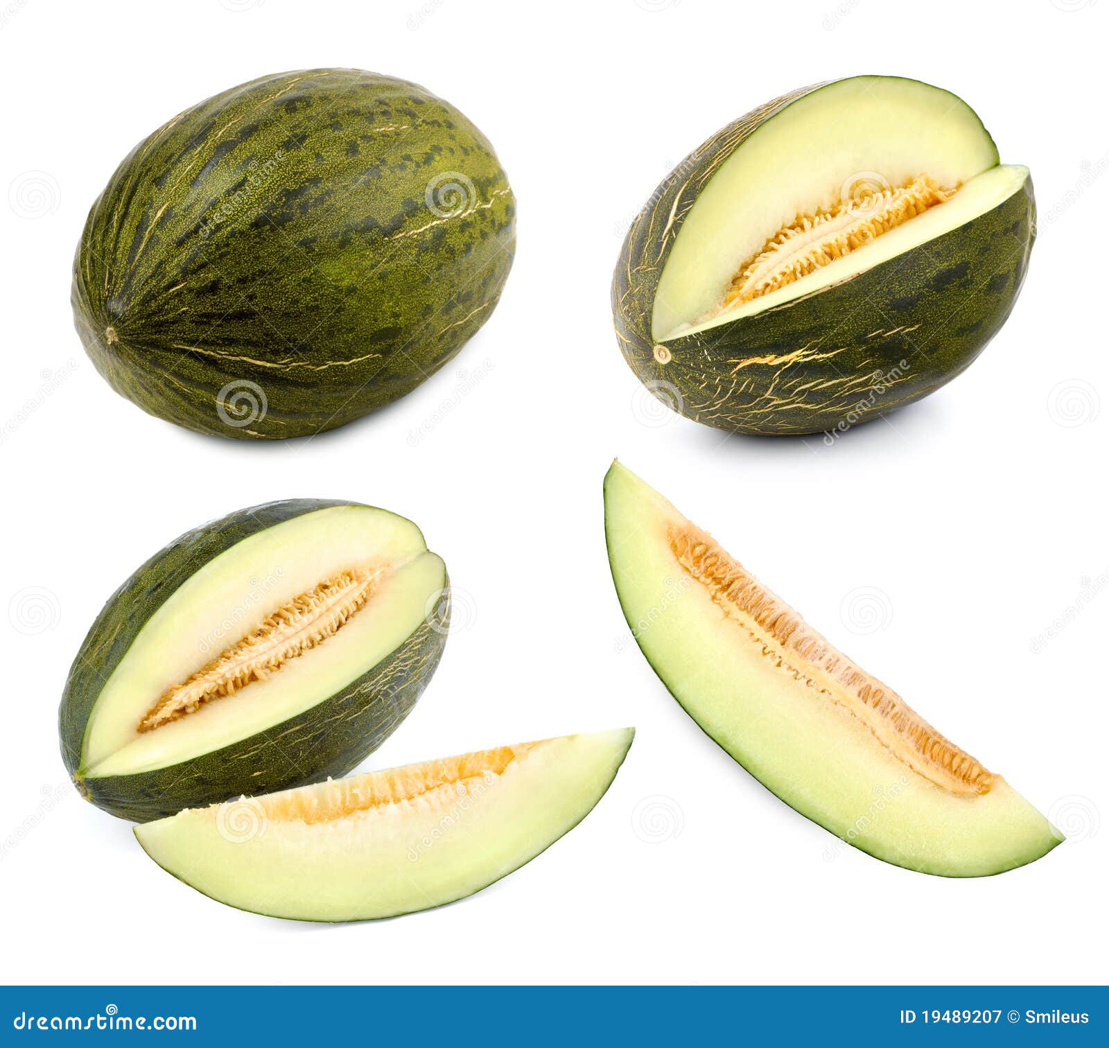 Green Melon Cut in Different Shapes Stock Image - Image of cantaloupe ...