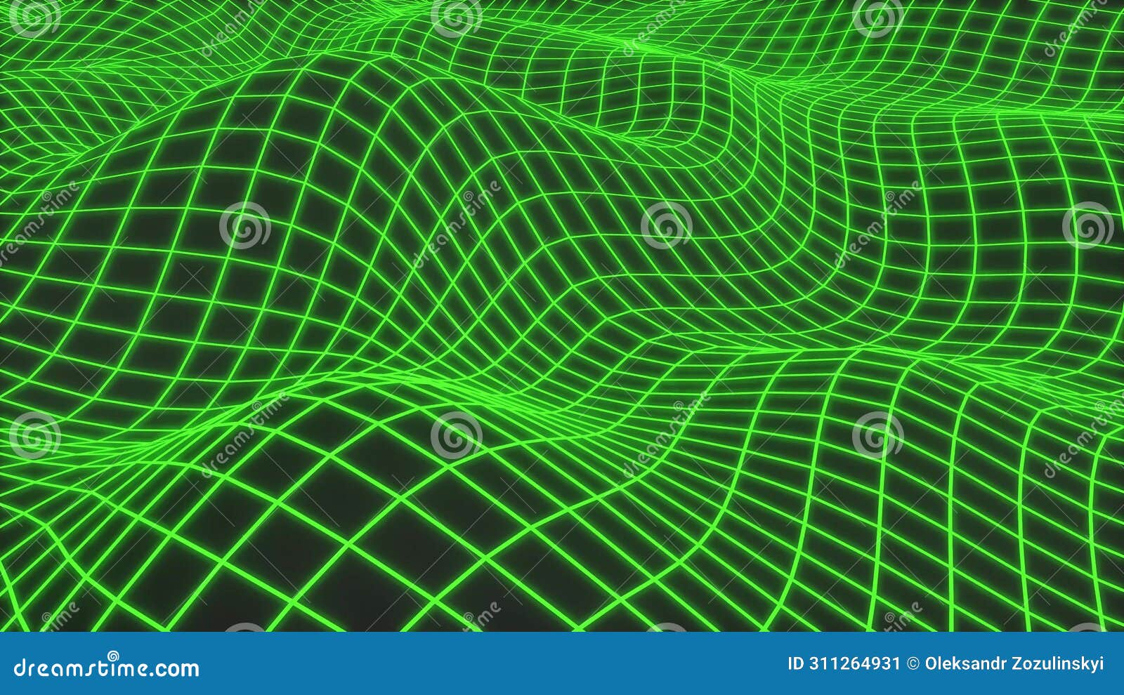 Green Mesh Grid Futuristic Glow 3d Stock Illustration - Illustration of ...
