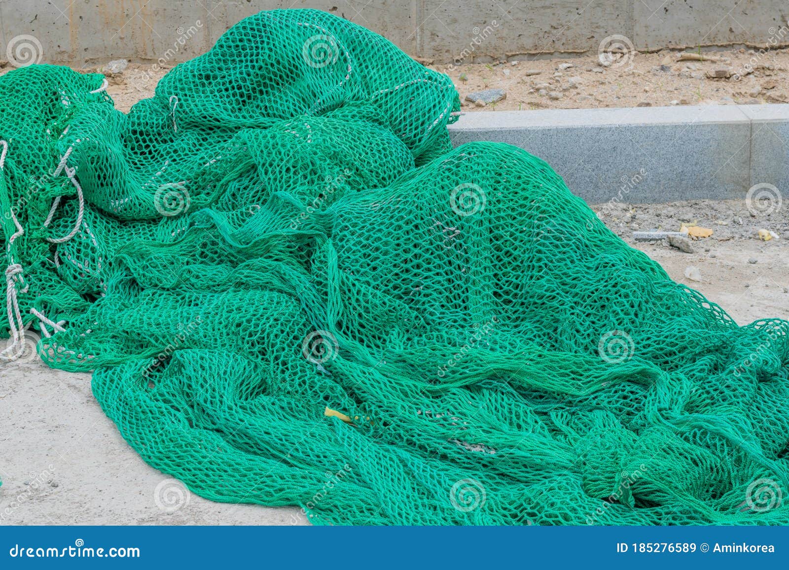 Green Mesh Netting on Ground Stock Image - Image of catch, closeup ...