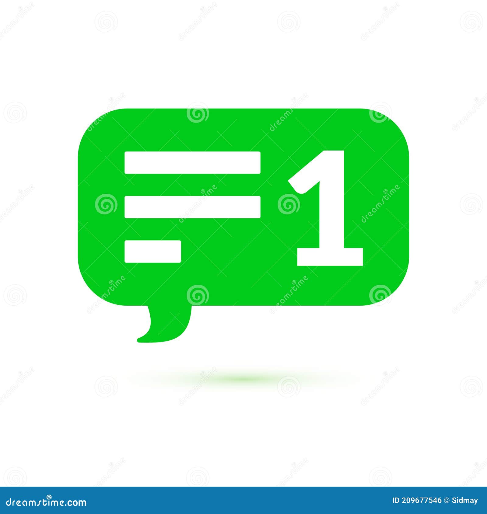 Green Message Counter, Comment Notification UI Symbol Stock Vector ...