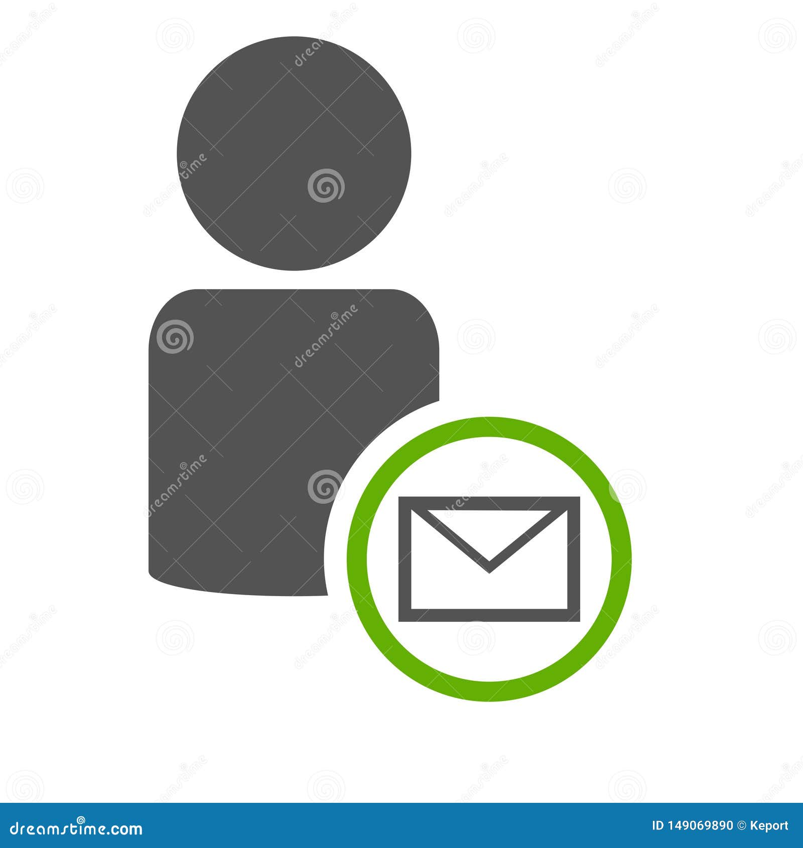 Green Message Icon with People Symbol Stock Illustration - Illustration ...