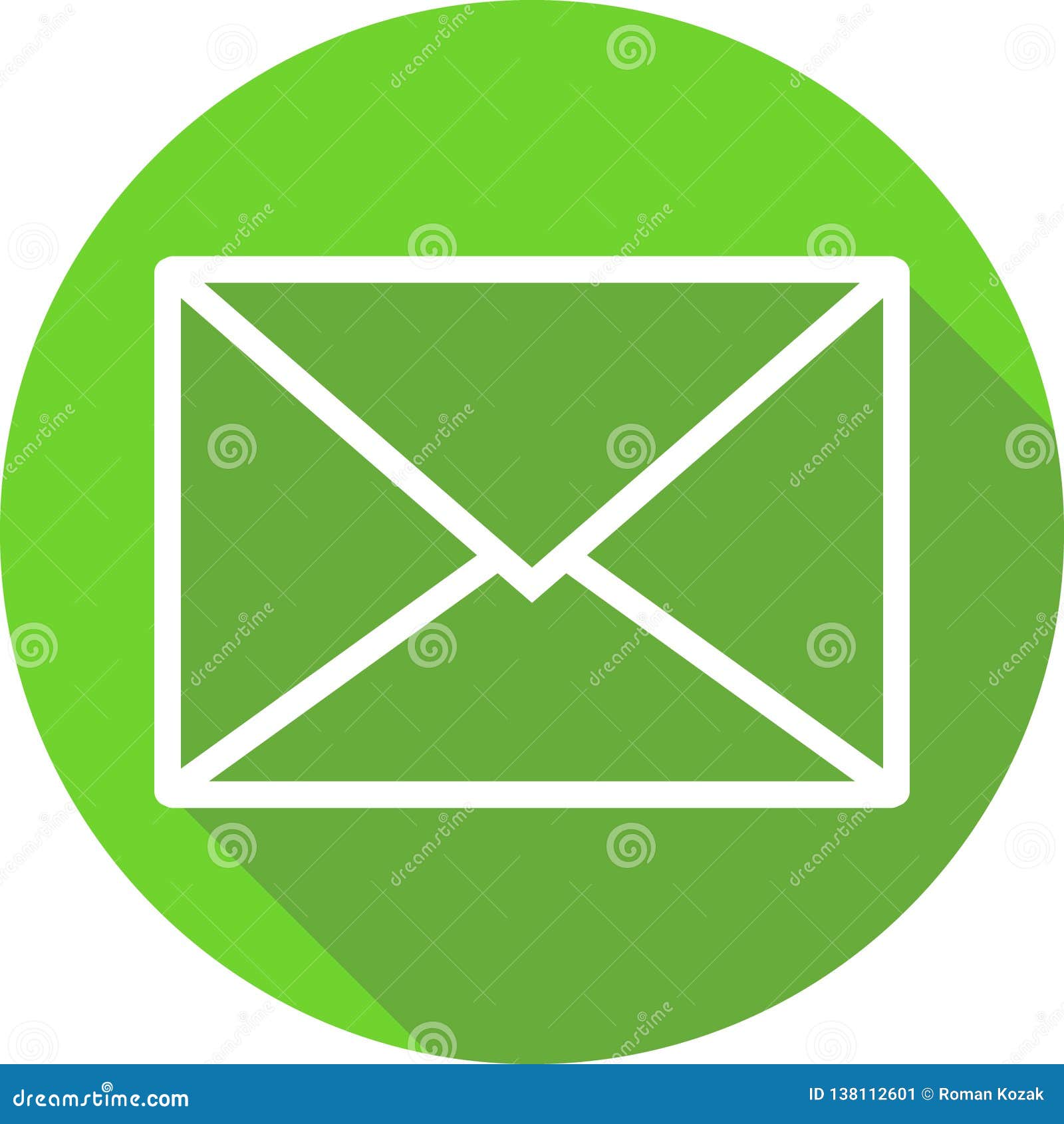 Green message icon stock vector. Illustration of sign - 138112601