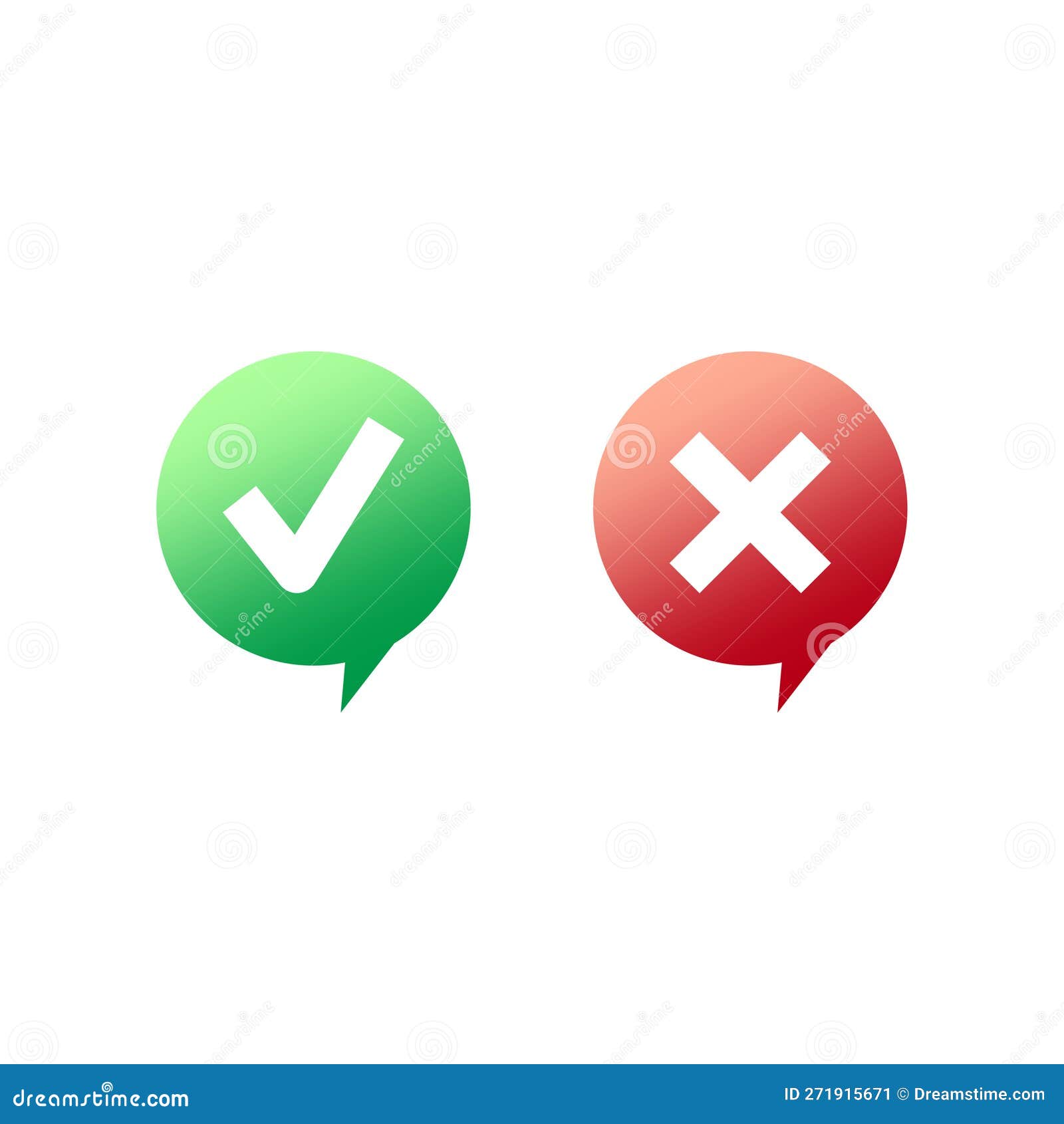 Green Messages Cross Tick. Question Mark. Vector Illustration Stock ...