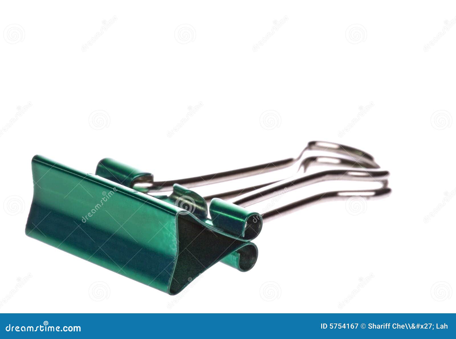 Green Metal Binder Clip stock image. Image of white, metal - 5754167