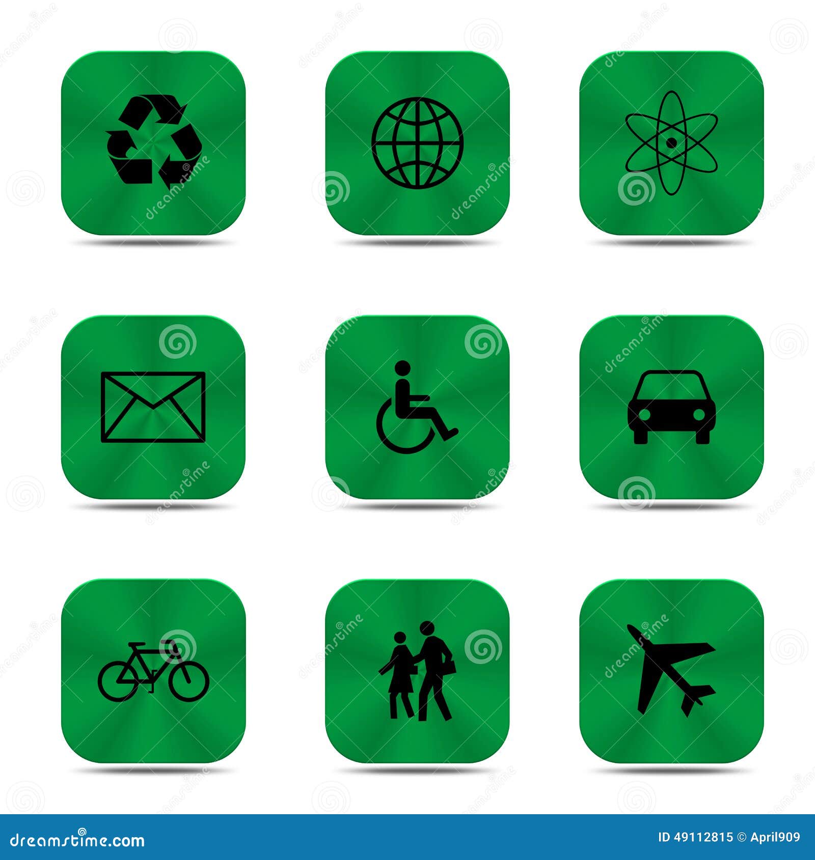 Green metal button icons stock illustration. Illustration of badge ...