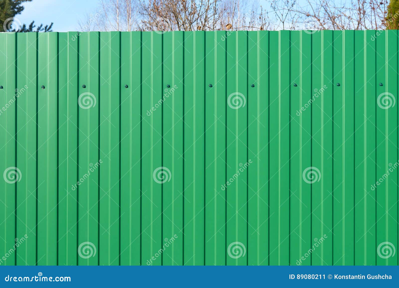 Green metal fence stock image. Image of line, outdoors - 89080211