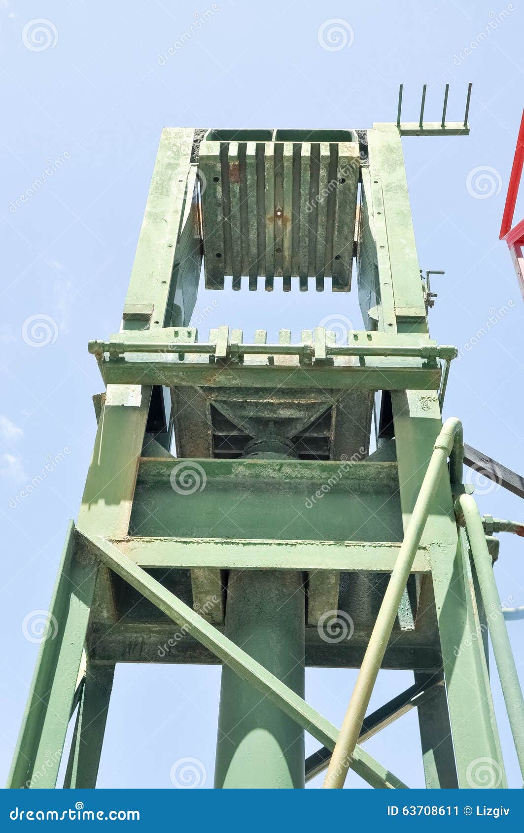 Green Metal Lift System stock image. Image of lift, green - 63708611