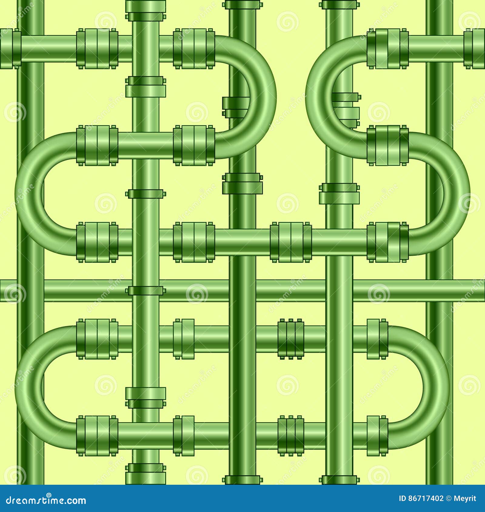 Green Metal Pipes on a Light Background. Vector Seamless Pattern Stock ...