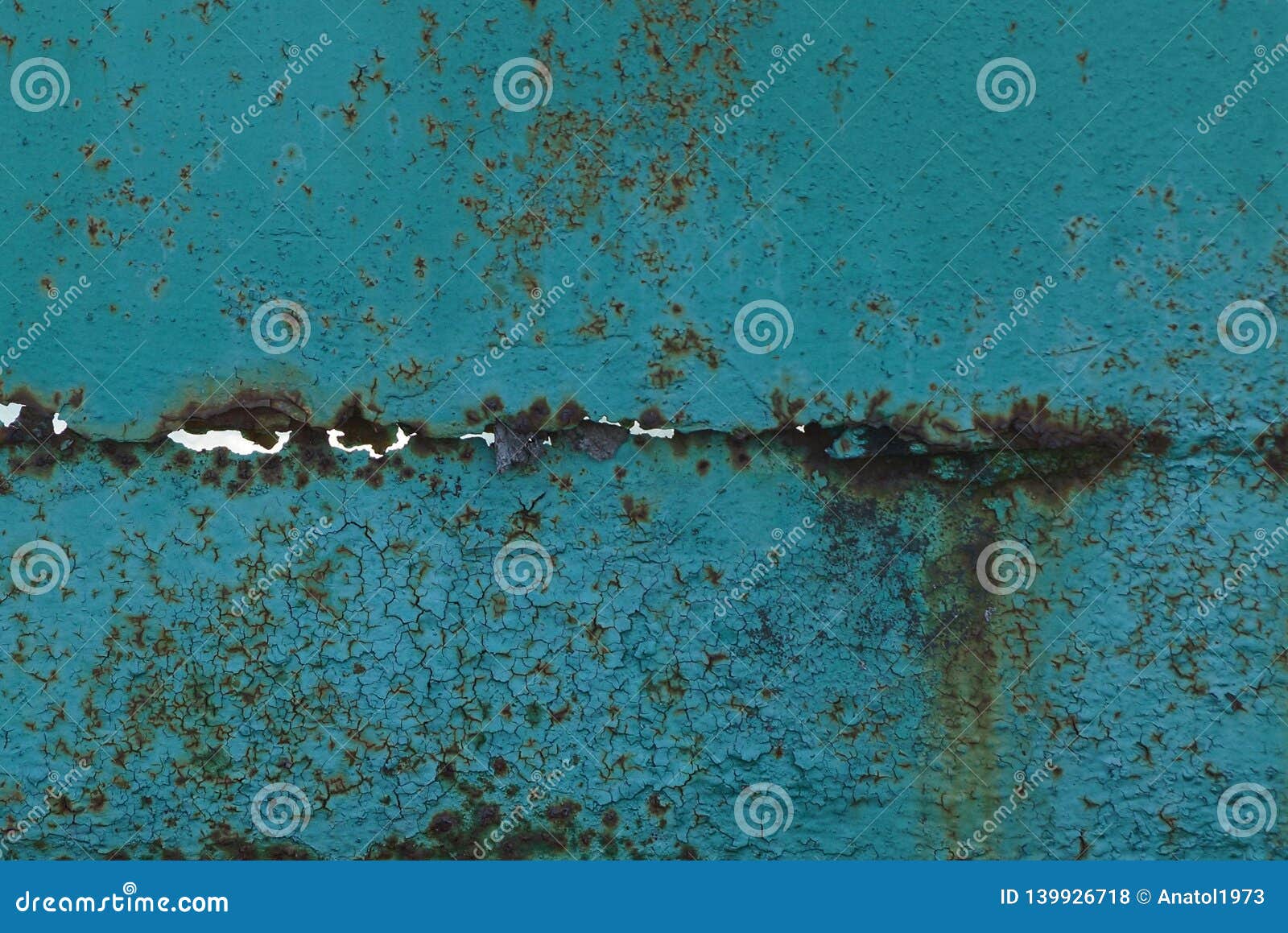 Green Metal Texture from Old Rusty Wall with Crack Stock Photo - Image ...