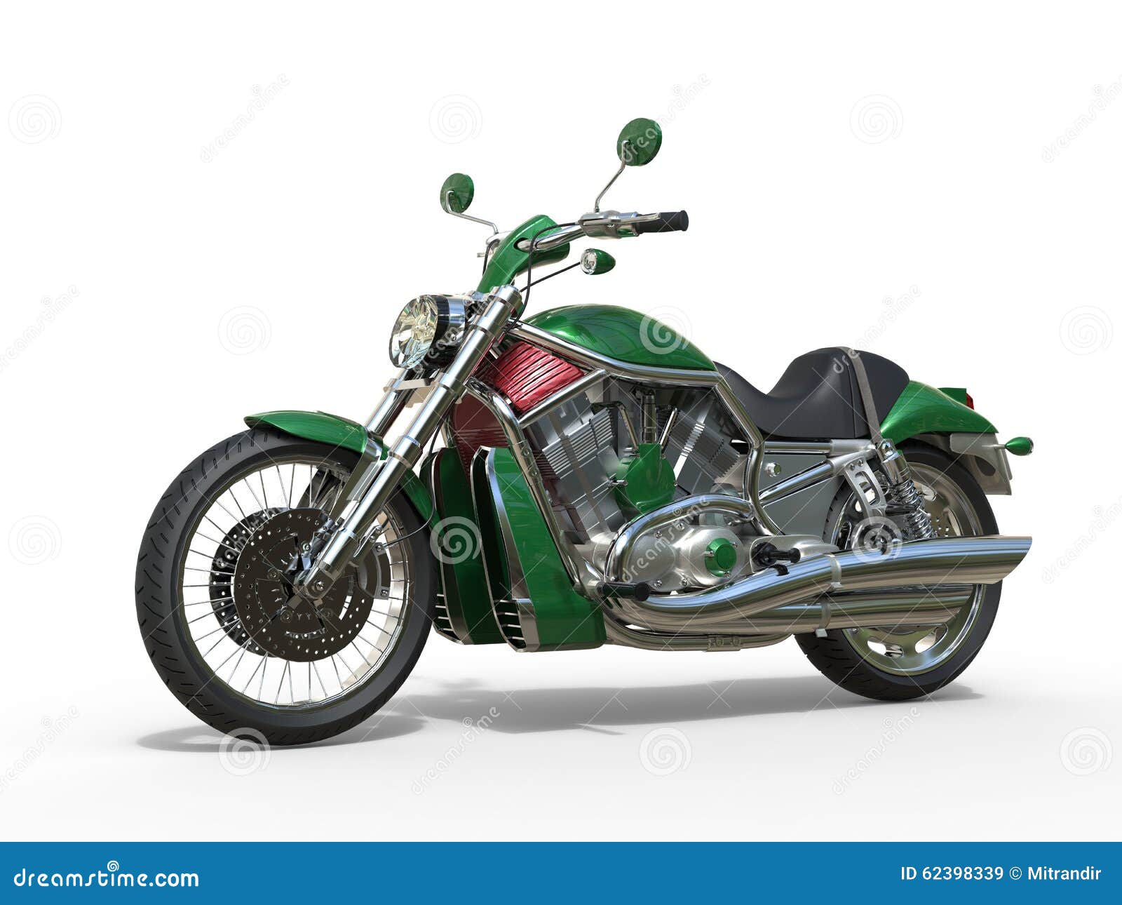 Green Metallic Roadster Bike Stock Image - Image of chopper, biker ...