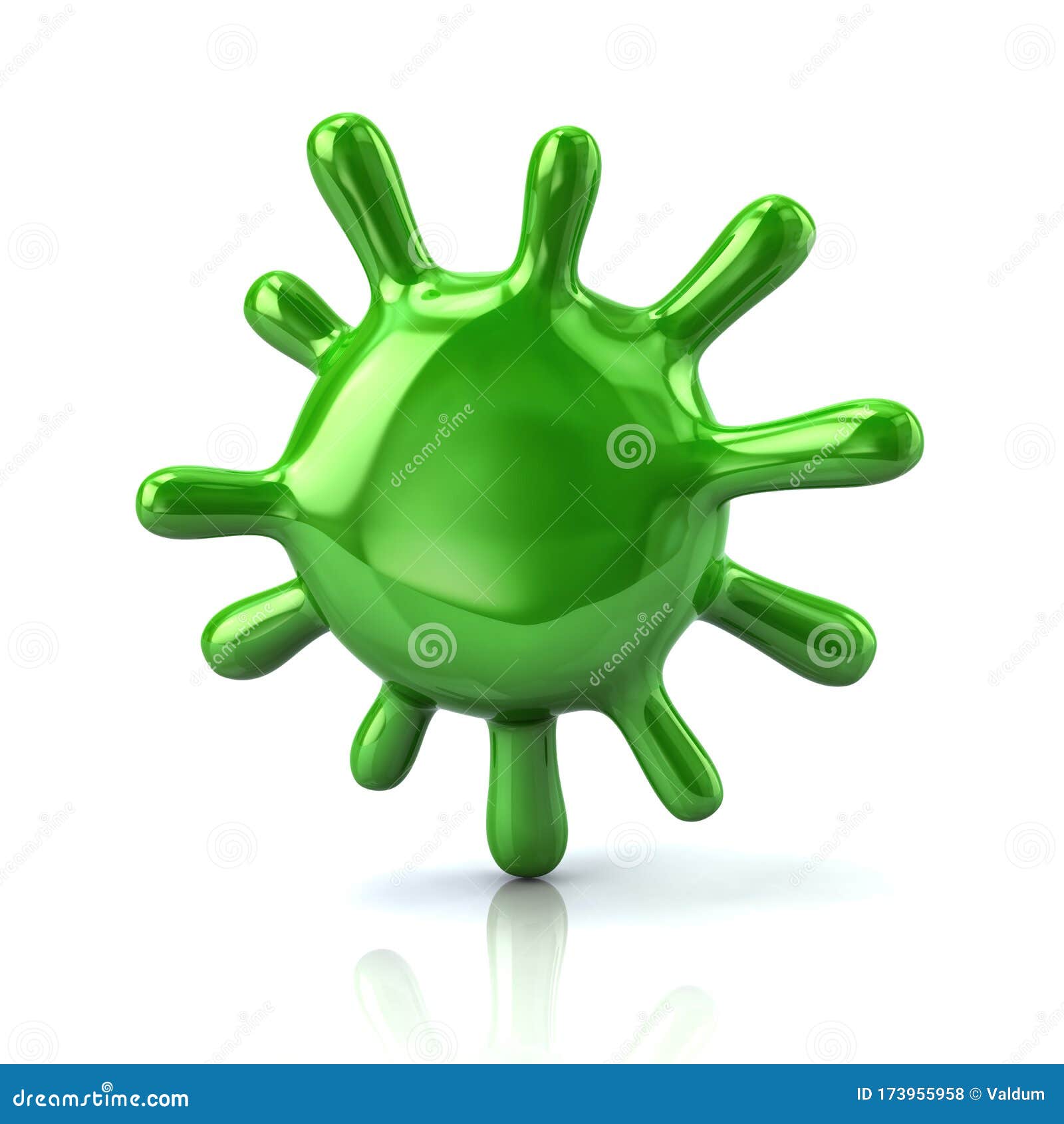 Green Microbe Bacteria Icon 3d Illustration Stock Illustration ...