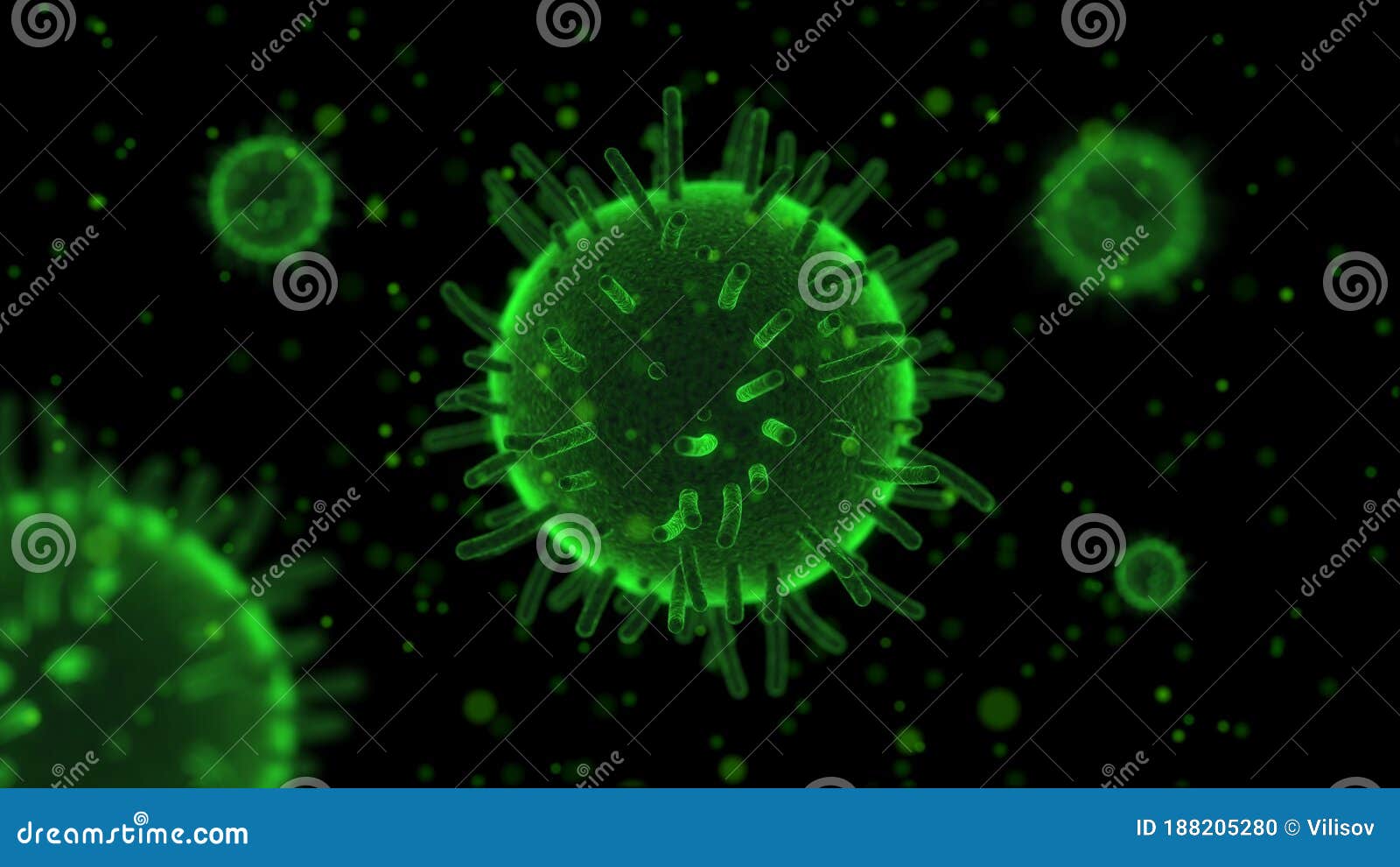 Green microbes or bacteria stock illustration. Illustration of alien ...
